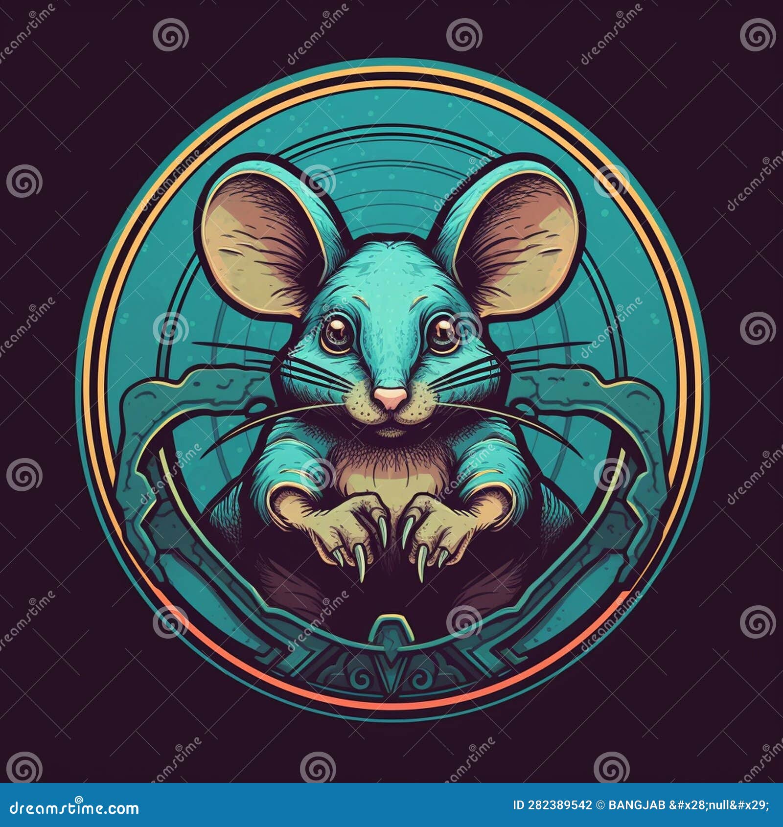 Mice Logo 2D Digital Illustration Stock Illustration - Illustration of ...