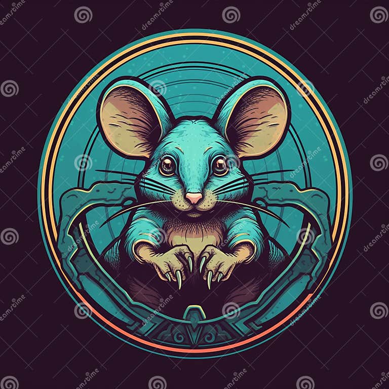 Mice Logo 2D Digital Illustration Stock Illustration - Illustration of ...