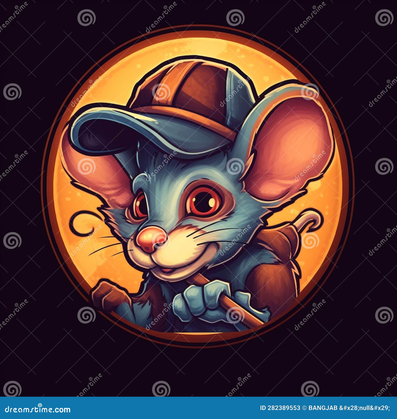 Mice Logo 2D Digital Illustration Stock Illustration - Illustration of ...