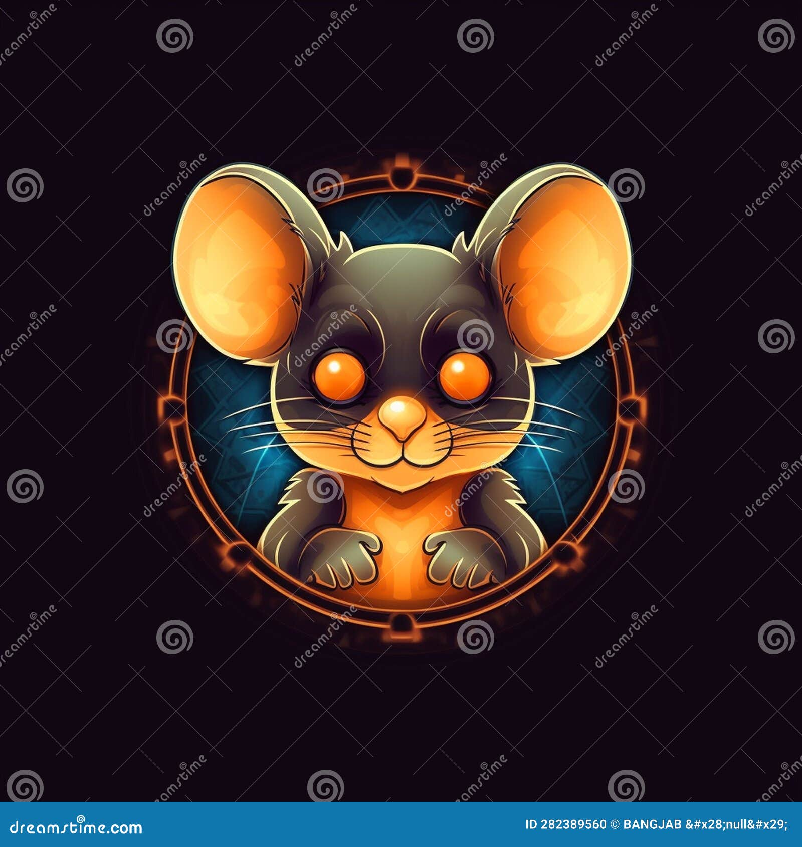 Mice Logo 2D Digital Illustration Stock Illustration - Illustration of ...