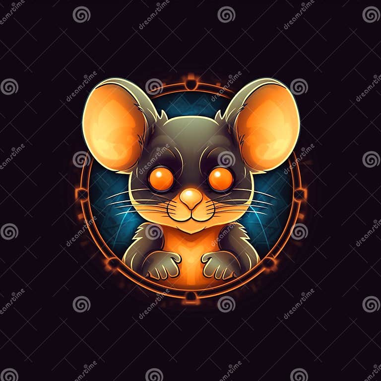 Mice Logo 2D Digital Illustration Stock Illustration - Illustration of ...