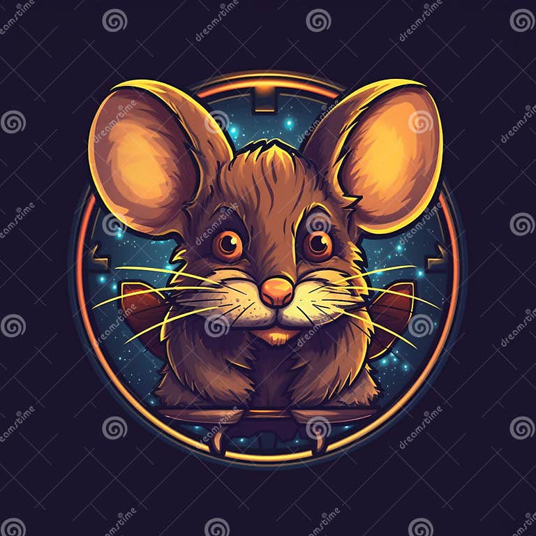 Mice Logo 2D Digital Illustration Stock Illustration - Illustration of ...