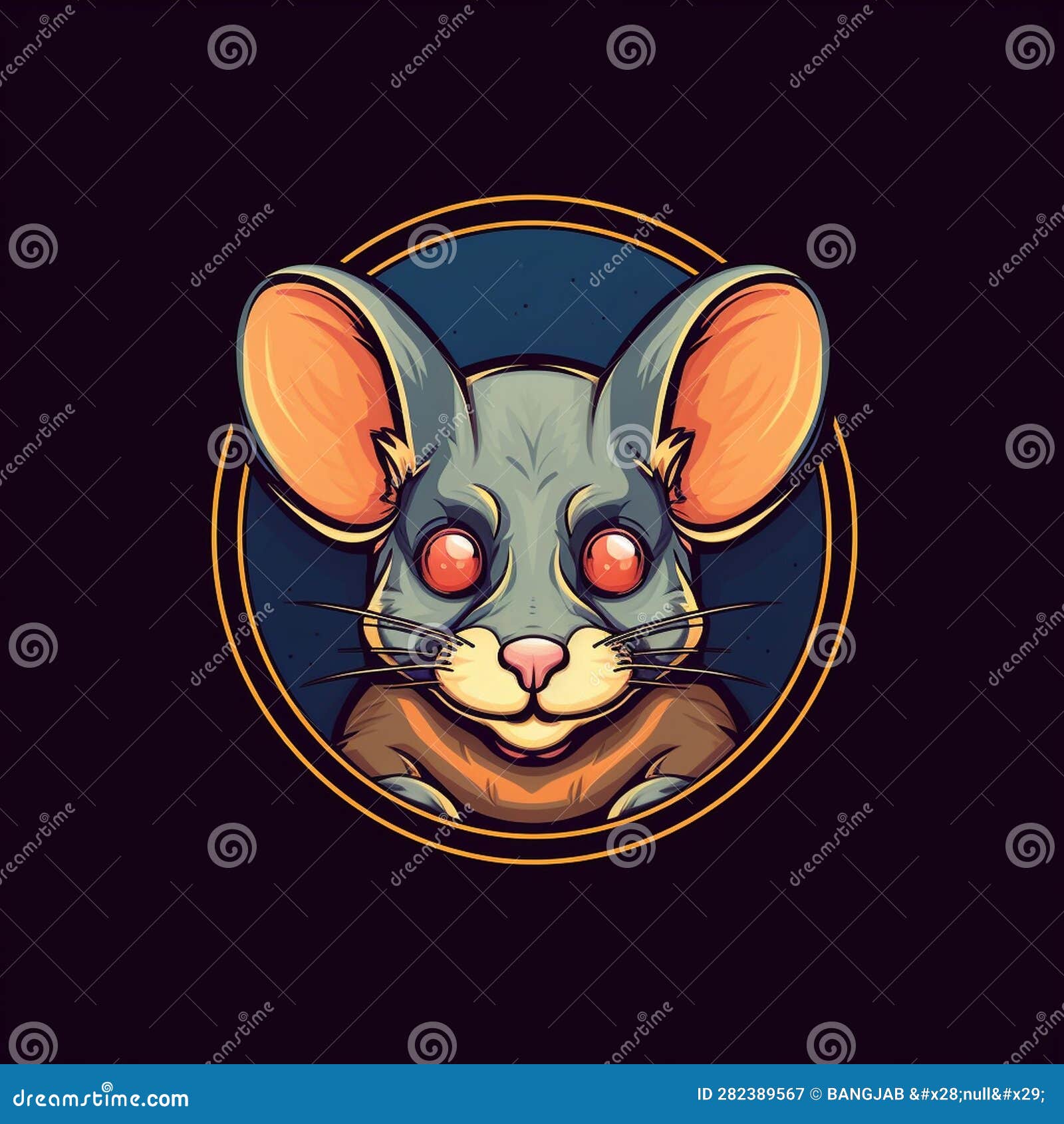 Mice Logo 2D Digital Illustration Stock Illustration - Illustration of ...