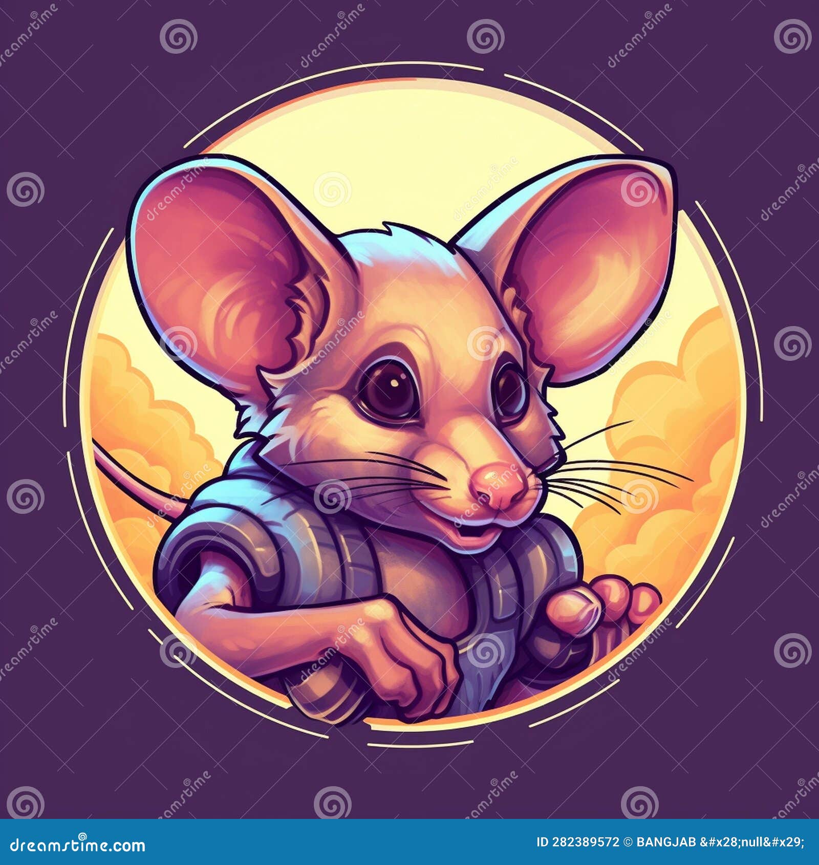 Mice Logo 2D Digital Illustration Stock Illustration - Illustration of ...