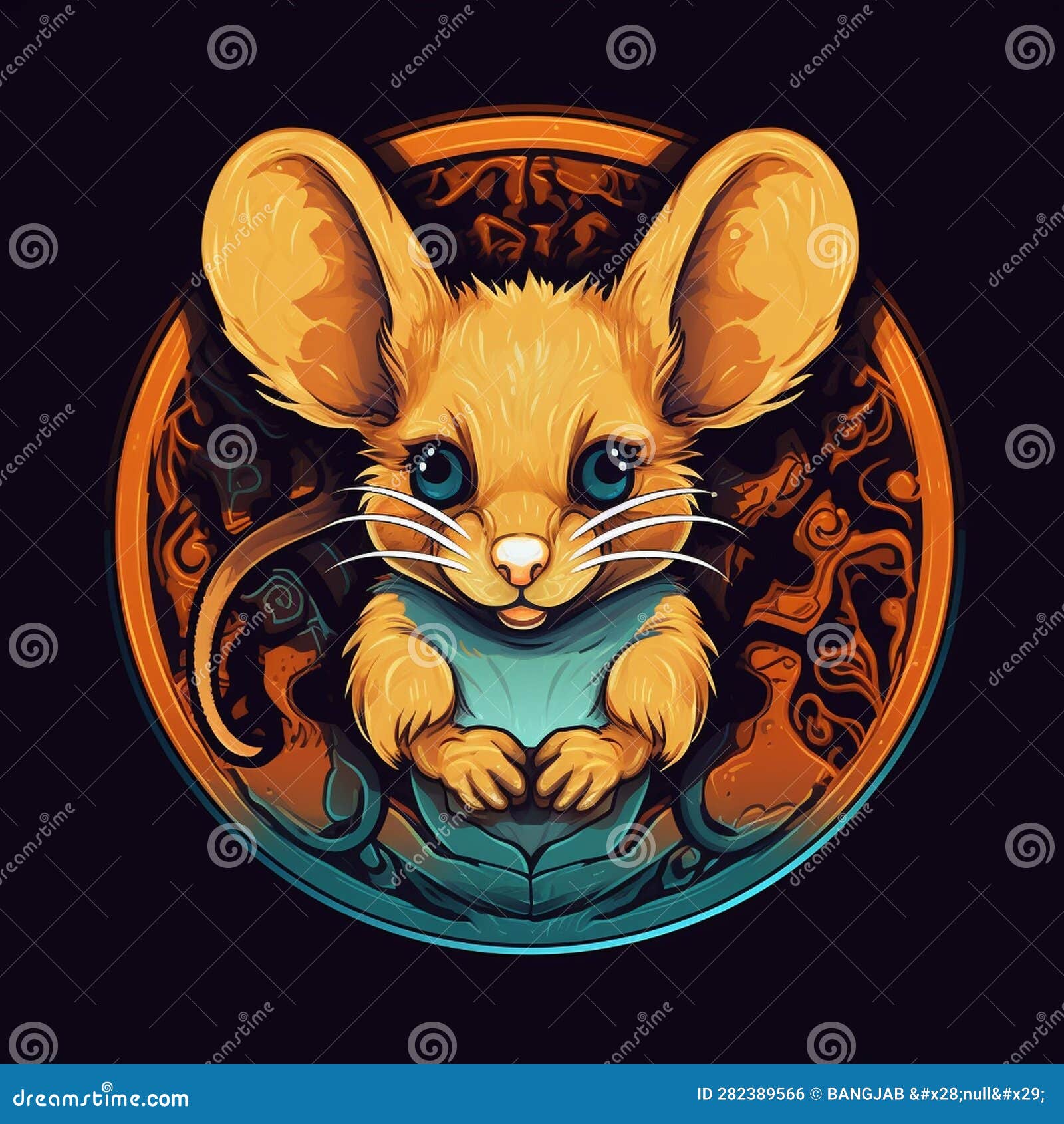 Mice Logo 2D Digital Illustration Stock Illustration - Illustration of ...