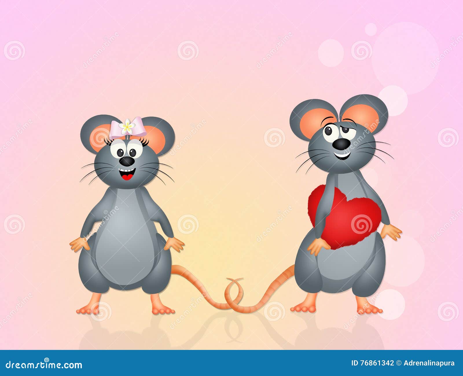 Mice in love stock illustration. Illustration of ears - 76861342