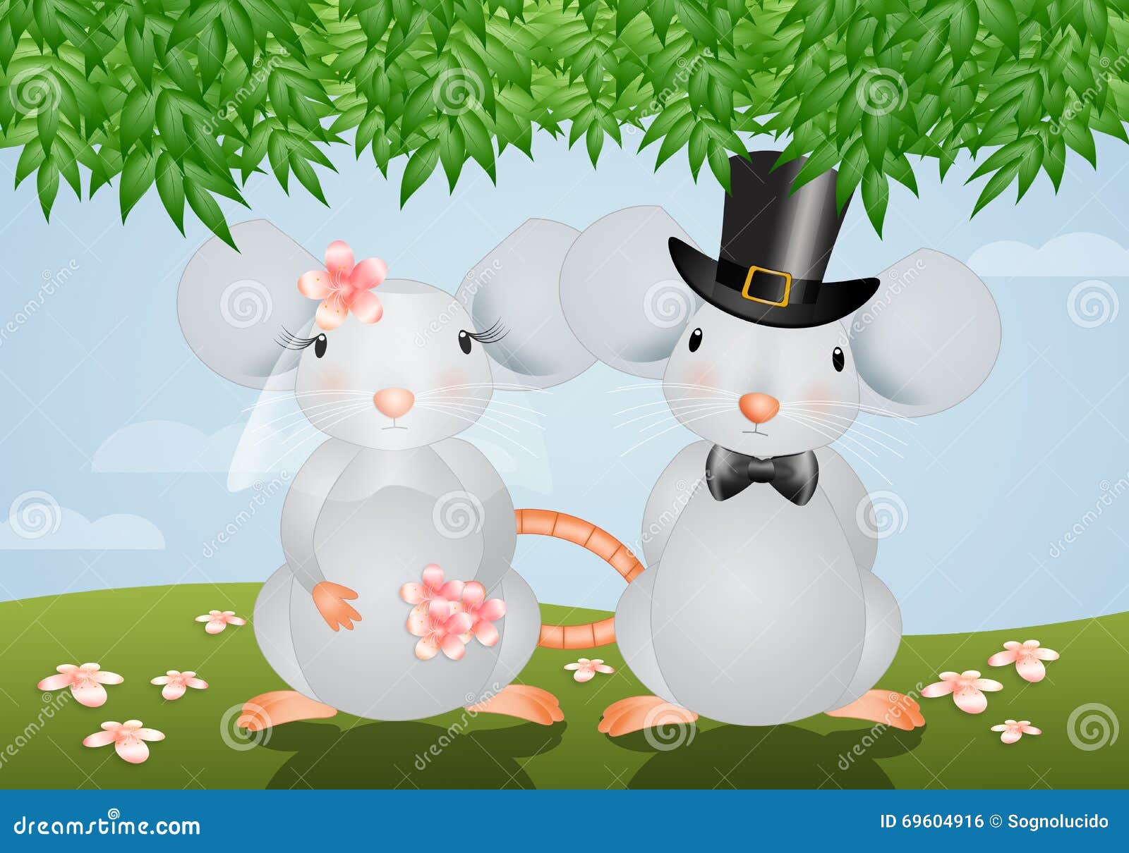 Mice married stock illustration. Illustration of symbol - 69604916