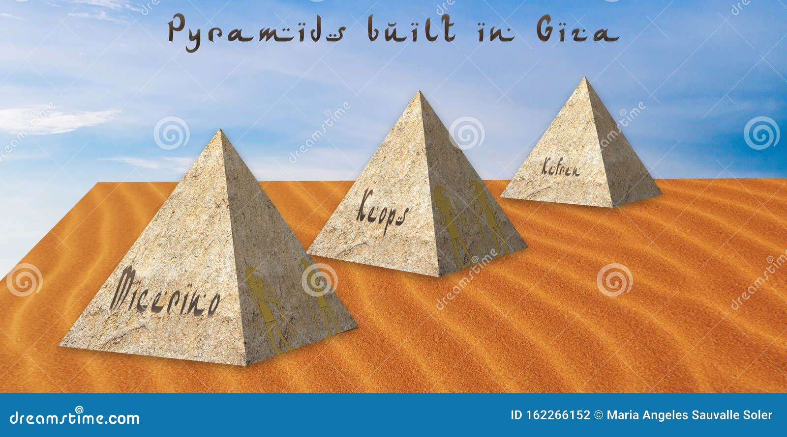 Pyramids built in Giza. stock illustration. Illustration of ...