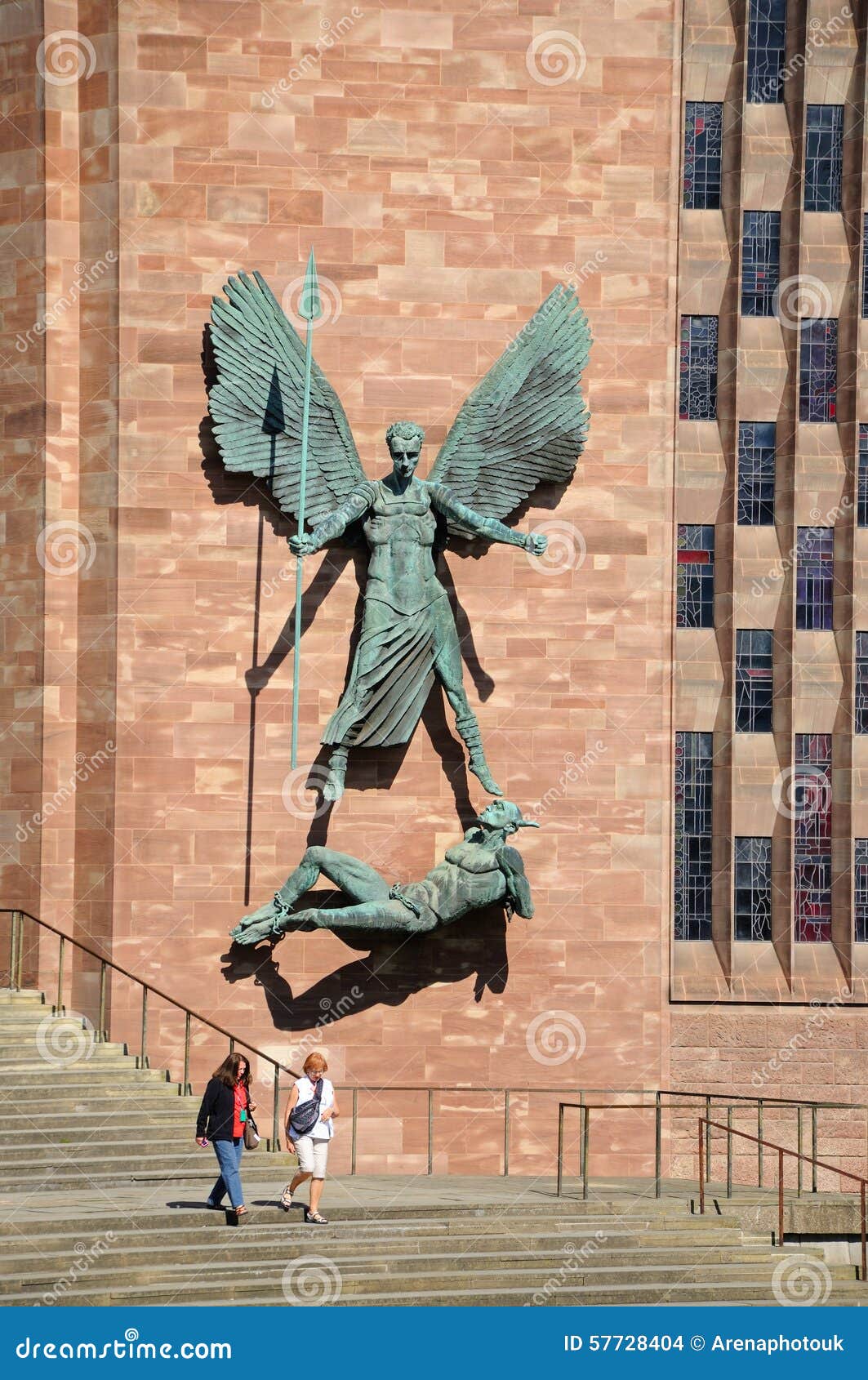 Michael and the Devil, Coventry. Editorial Stock Image - Image of sunny ...