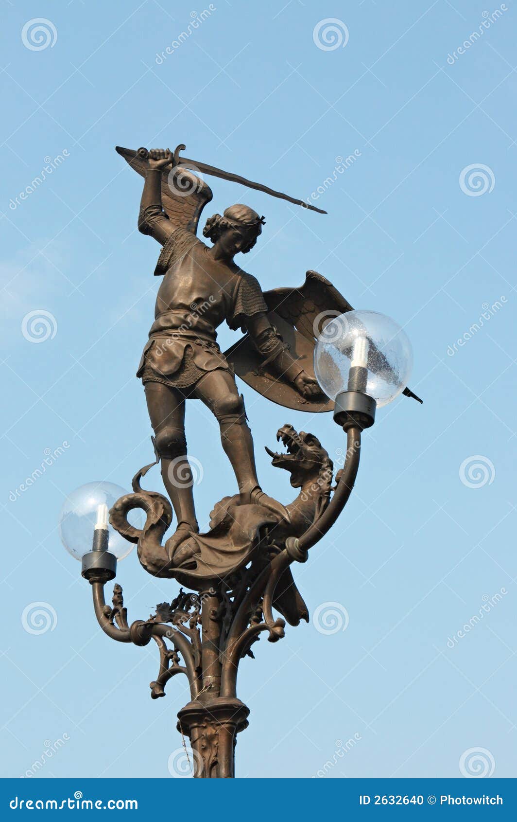 Michael and the dragon stock photo. Image of dragon, statue - 2632640