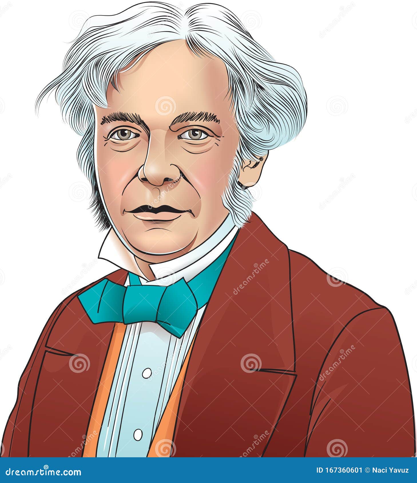Michael Faraday Cartoon Style Portrait Vector Illustration ... Michael Faraday Cartoon Style Portrait Vector Illustration ...
