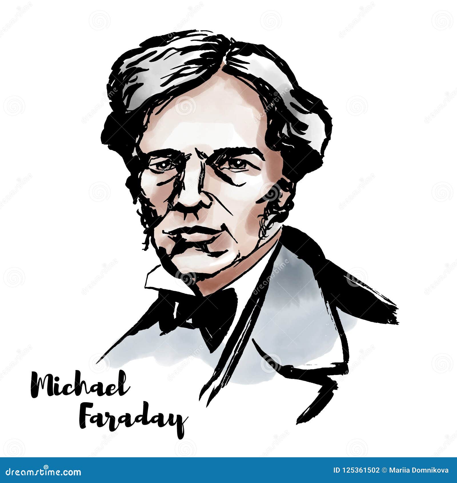 Michael Faraday Portrait vector illustratie. Illustration of ...