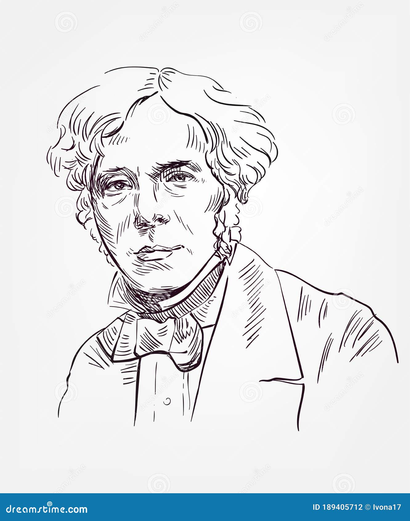 Michael Faraday Vector Sketch Style Portrait Stock Illustration ...