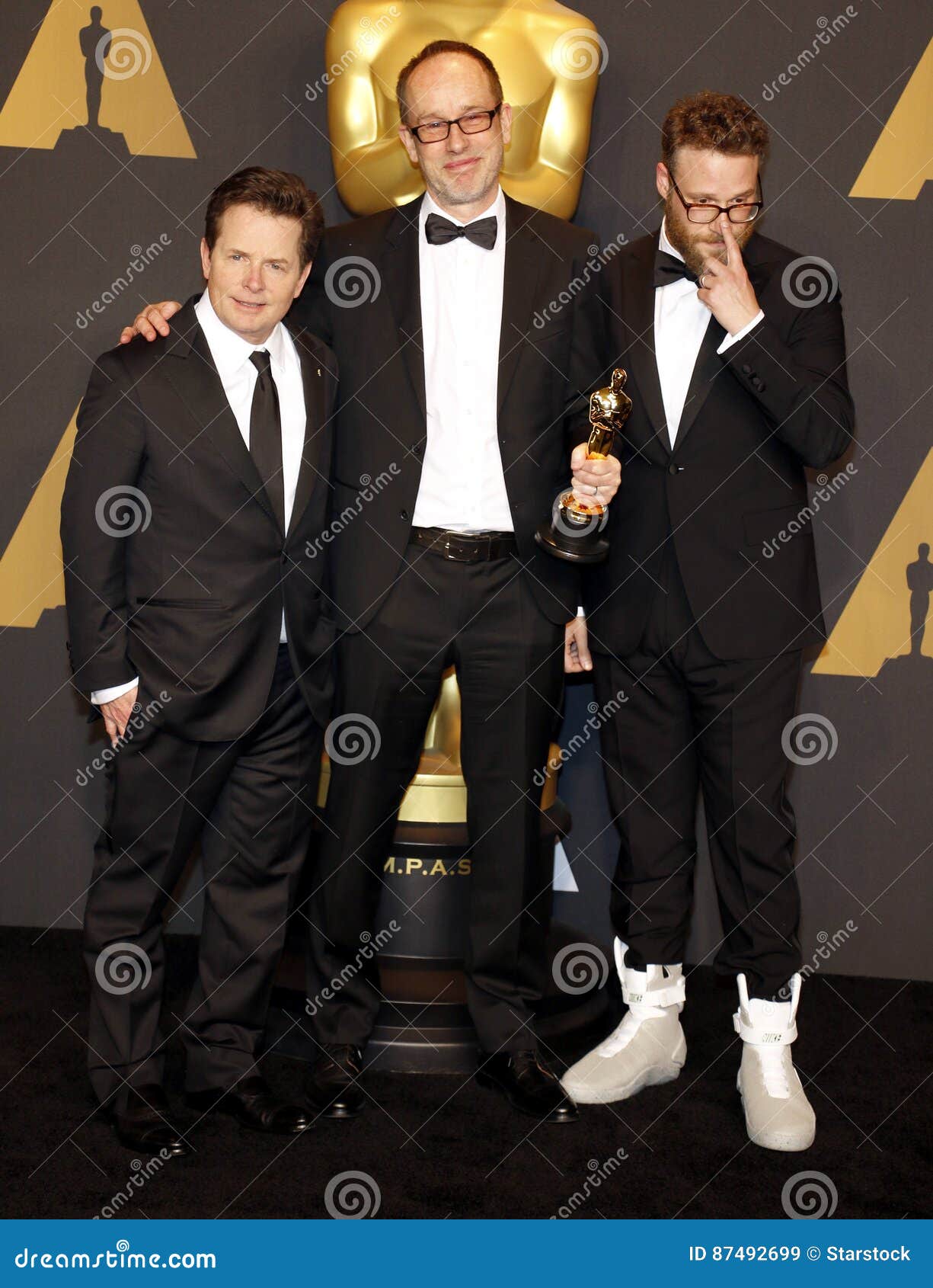 Michael J Fox, John Gilbert Y Seth Rogen Imagen de archivo editorial ...
