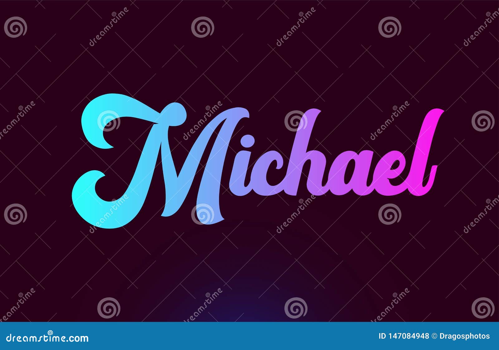 Michael Pink Word Text Logo Icon Design for Typography Stock ...