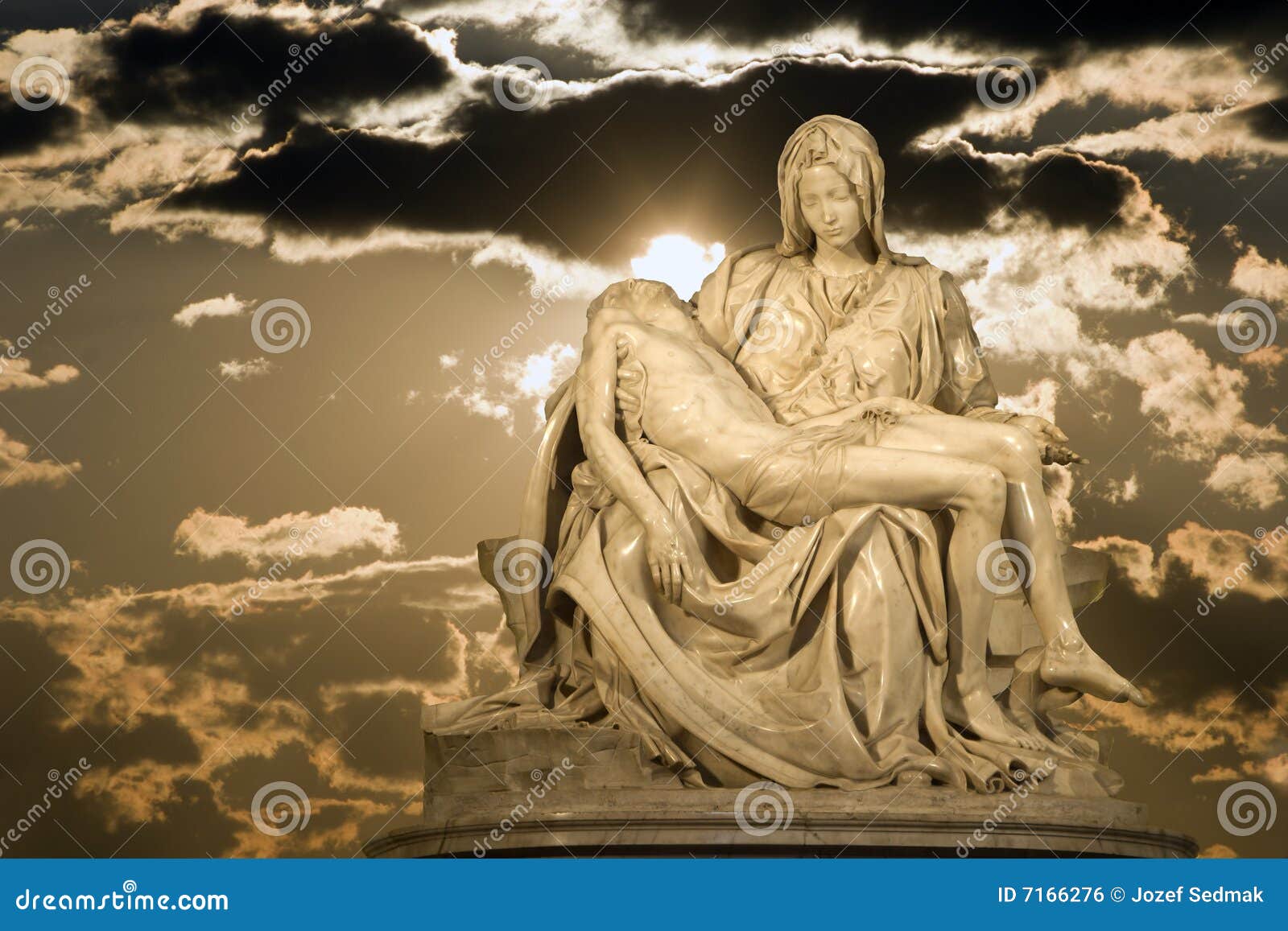 Michelangelo - Christ - Pieta on the Sky Stock Photo - Image of ...