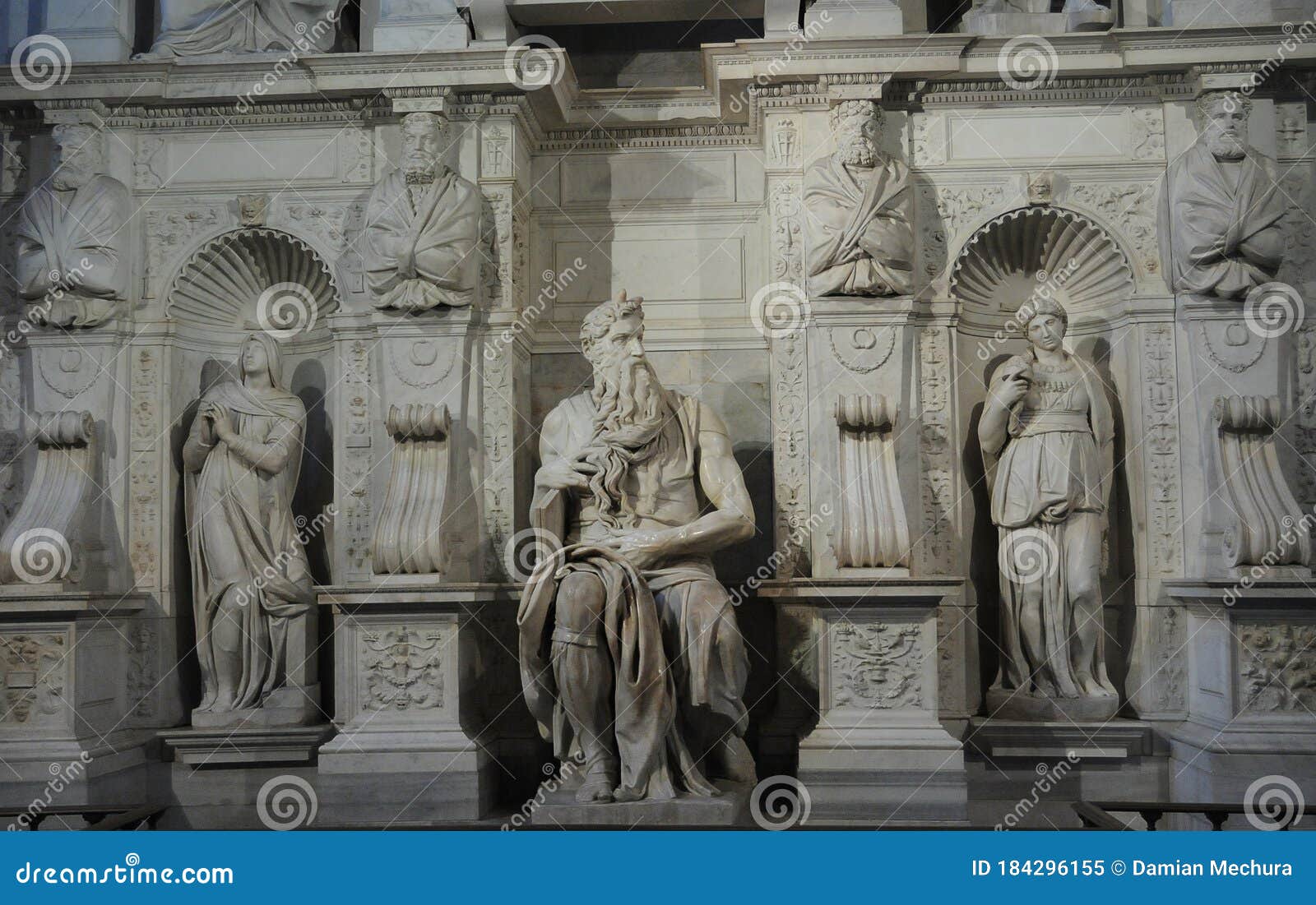 Michelangelo Sculpture of Moises, in White Marble, Rome, Italy. 2013 ...