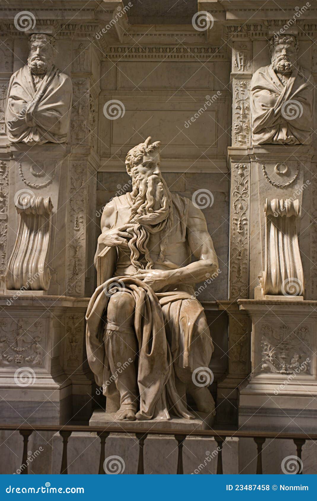 Michelangelos Moses stockfoto. Bild von basilika, skulptur - 23487458