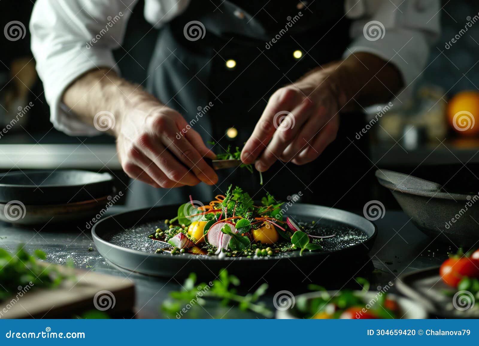 Pop Art Chef Making Sushi. Japanese Traditional Food Preparation ...