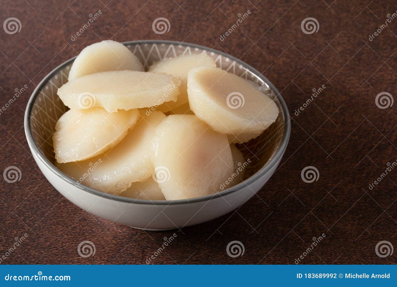 Sliced Water Chestnuts in a Bowl Stock Photo - Image of ingredient ...