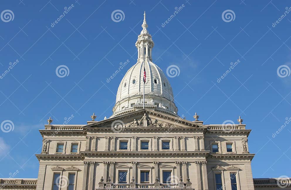 Michigan Capital stock image. Image of architecture, steeple - 1063089