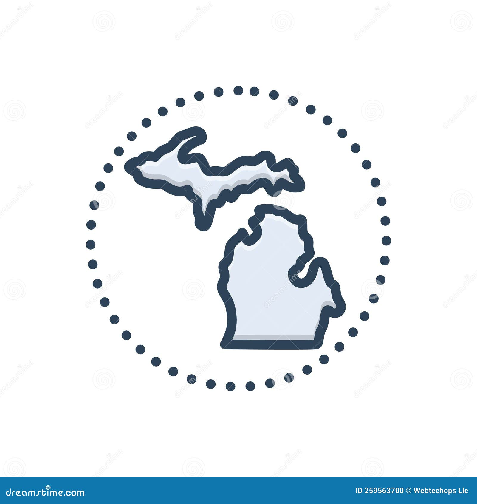 Color Illustration Icon for Michigan, State and America Stock ...
