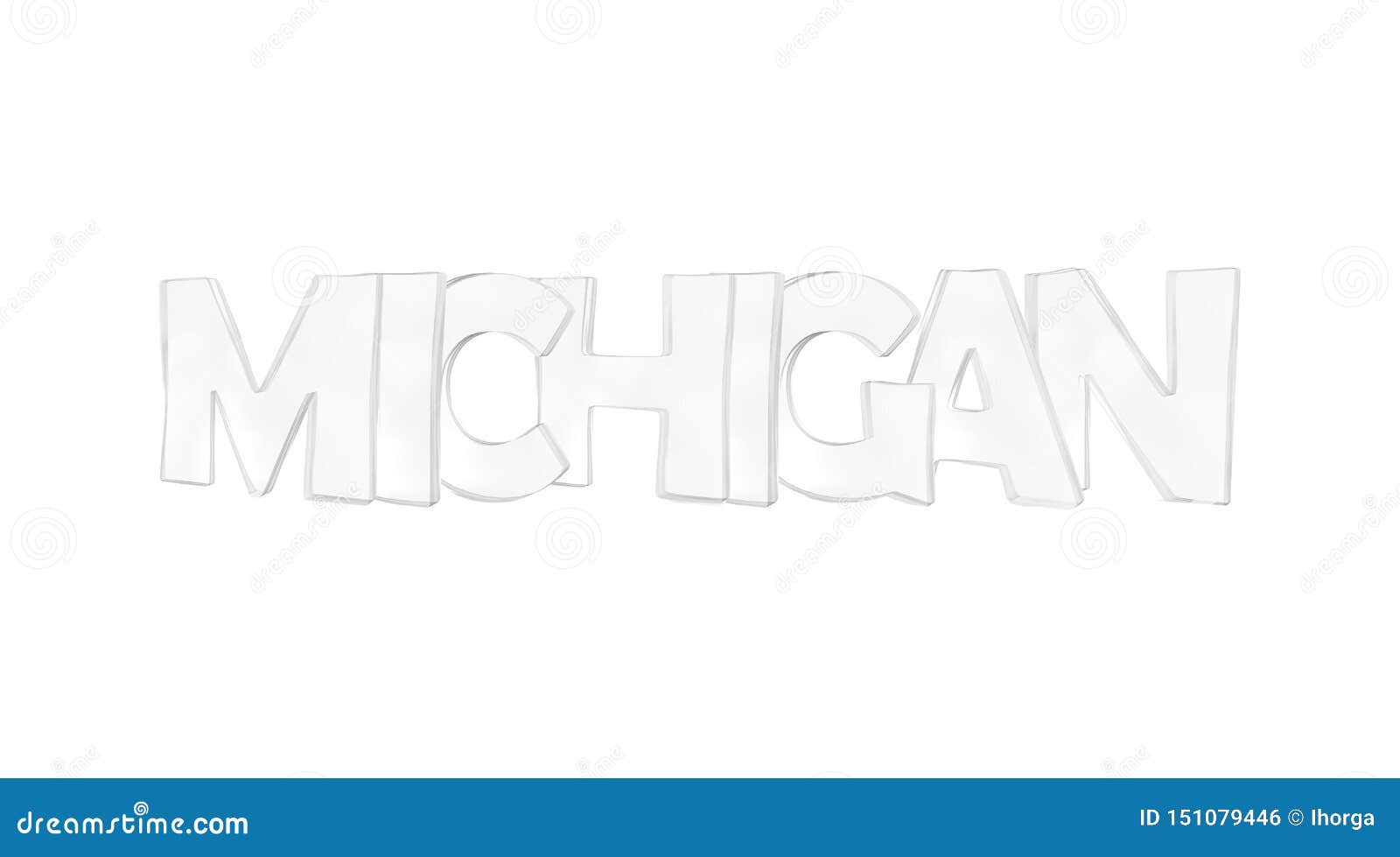 Michigan. Isolated USA State Names Stock Illustration - Illustration of ...