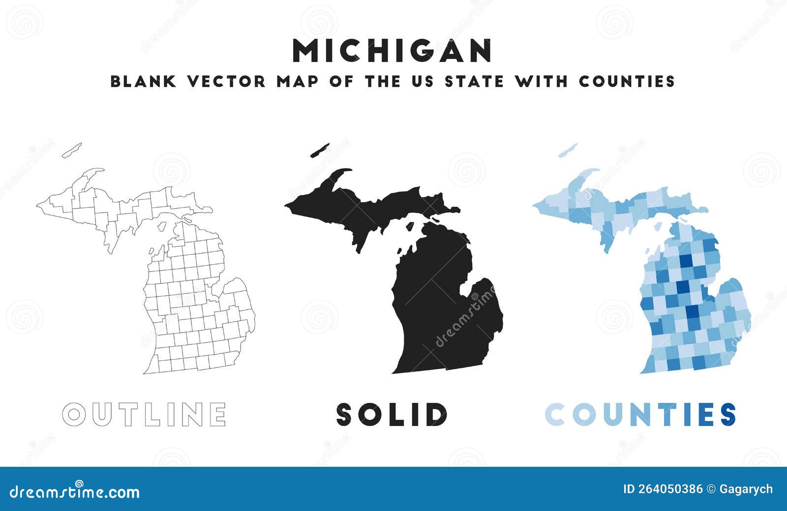 Michigan map. stock vector. Illustration of business - 264050386