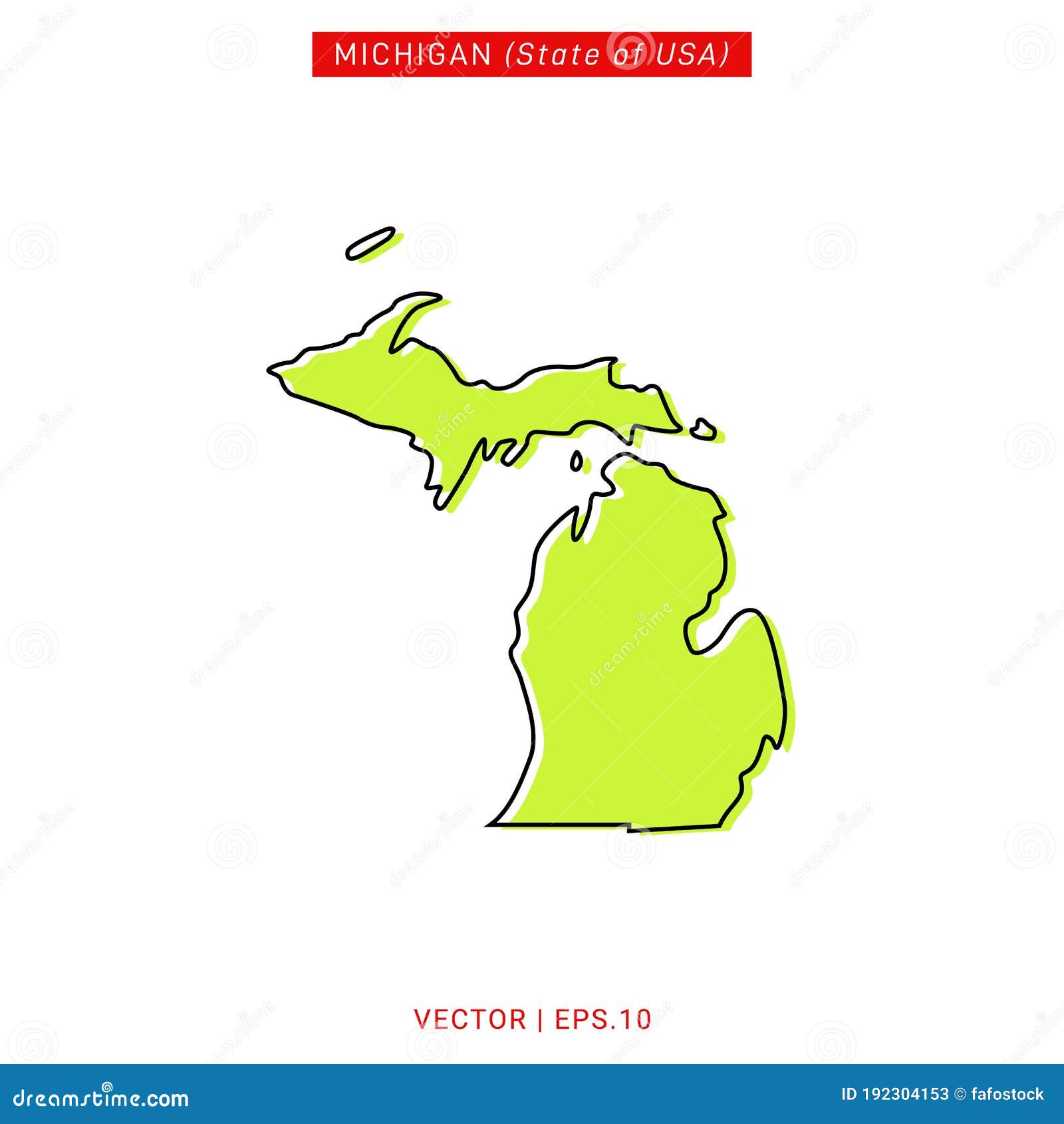 Michigan Map Vector Design Template. Stock Vector - Illustration of ...