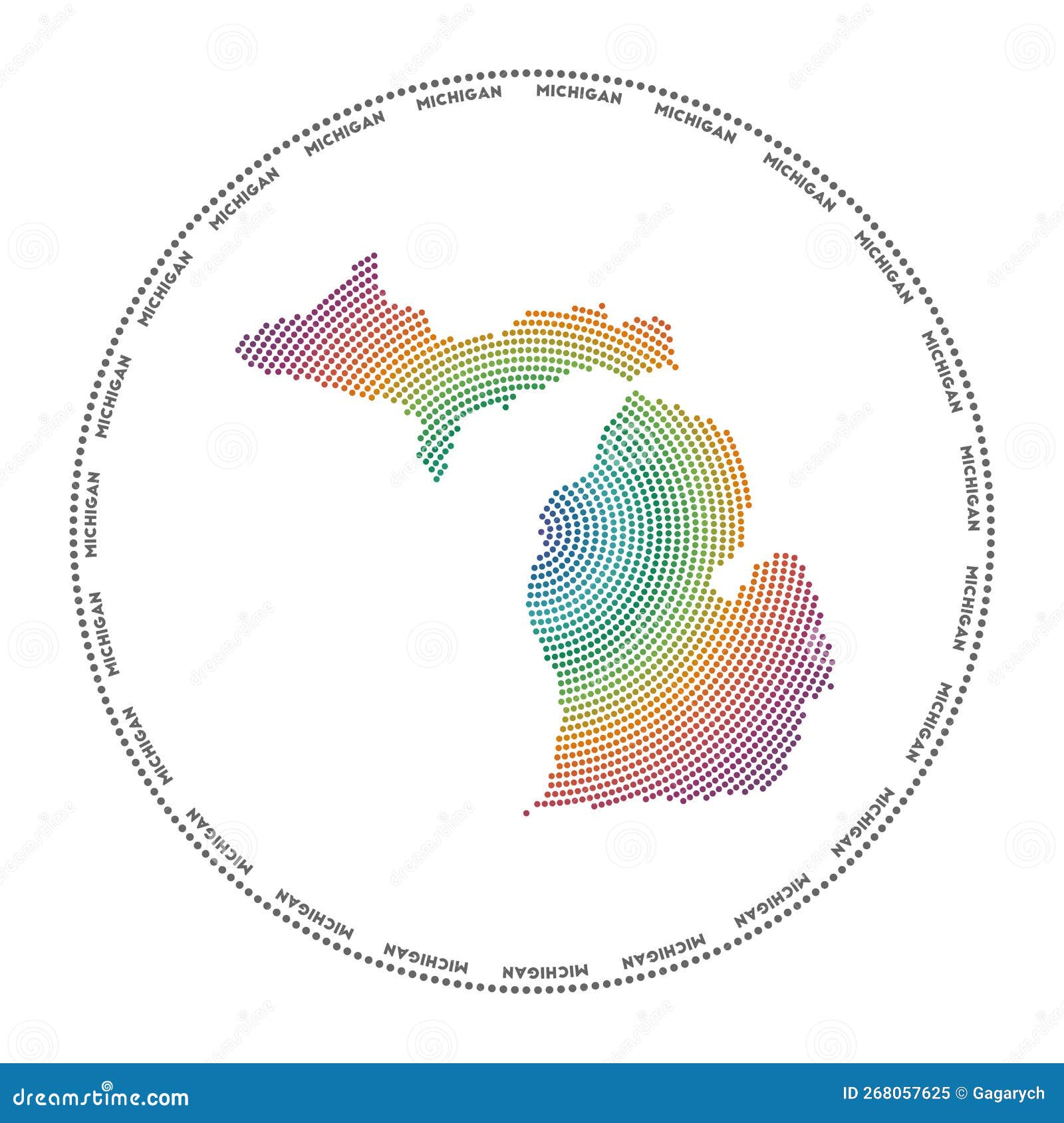Michigan round logo. stock vector. Illustration of globe - 268057625
