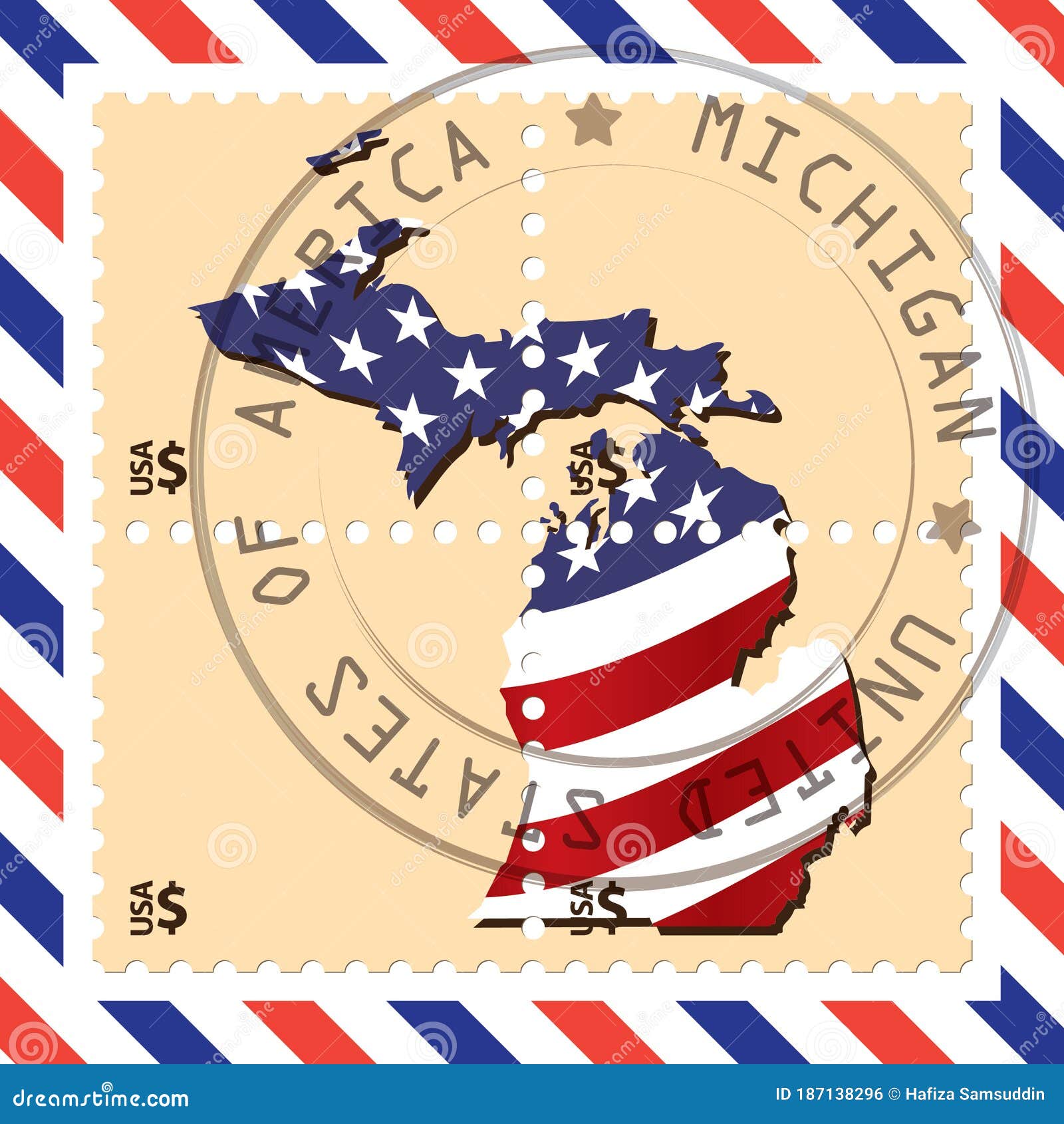 Michigan Stamp. Vector Illustration Decorative Design Stock Vector ...