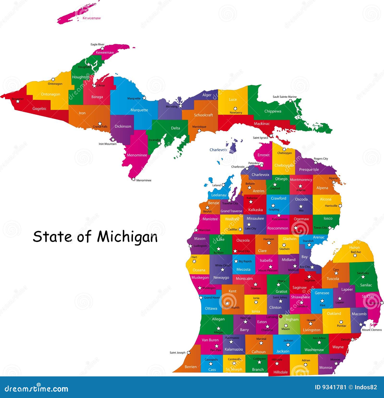 Michigan US State Stencil Map. Laser Cutting Template On Transparent ...