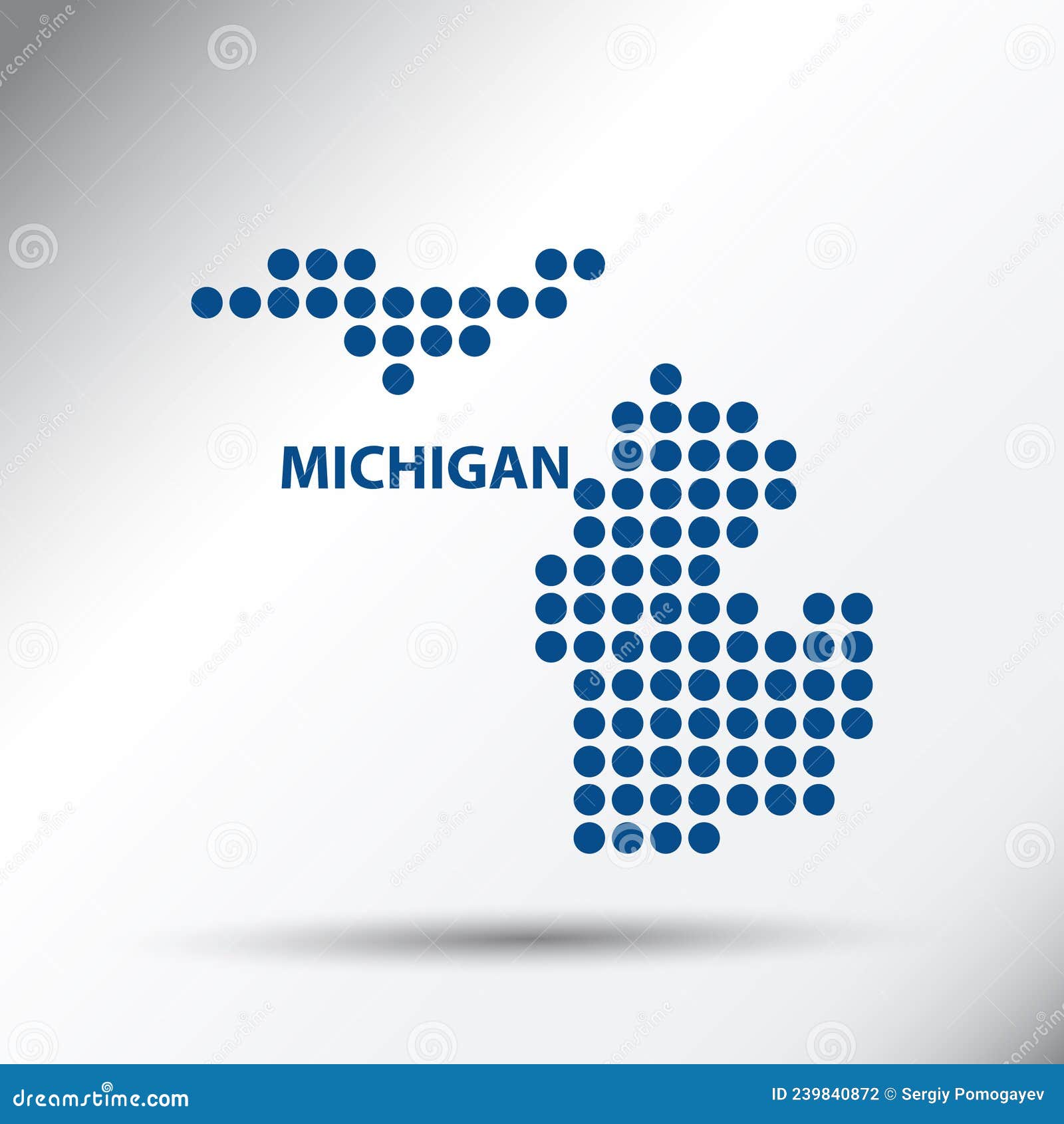 Michigan State Abstract Dotted Map Stock Vector - Illustration of ...
