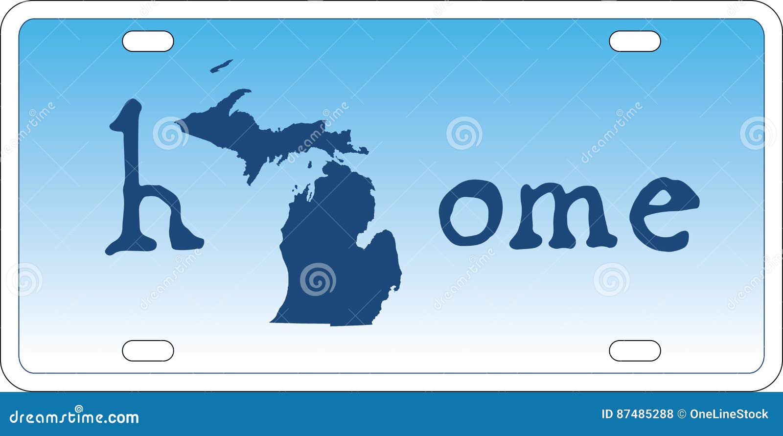 Michigan State License Plate Vector Stock Vector - Illustration of ...