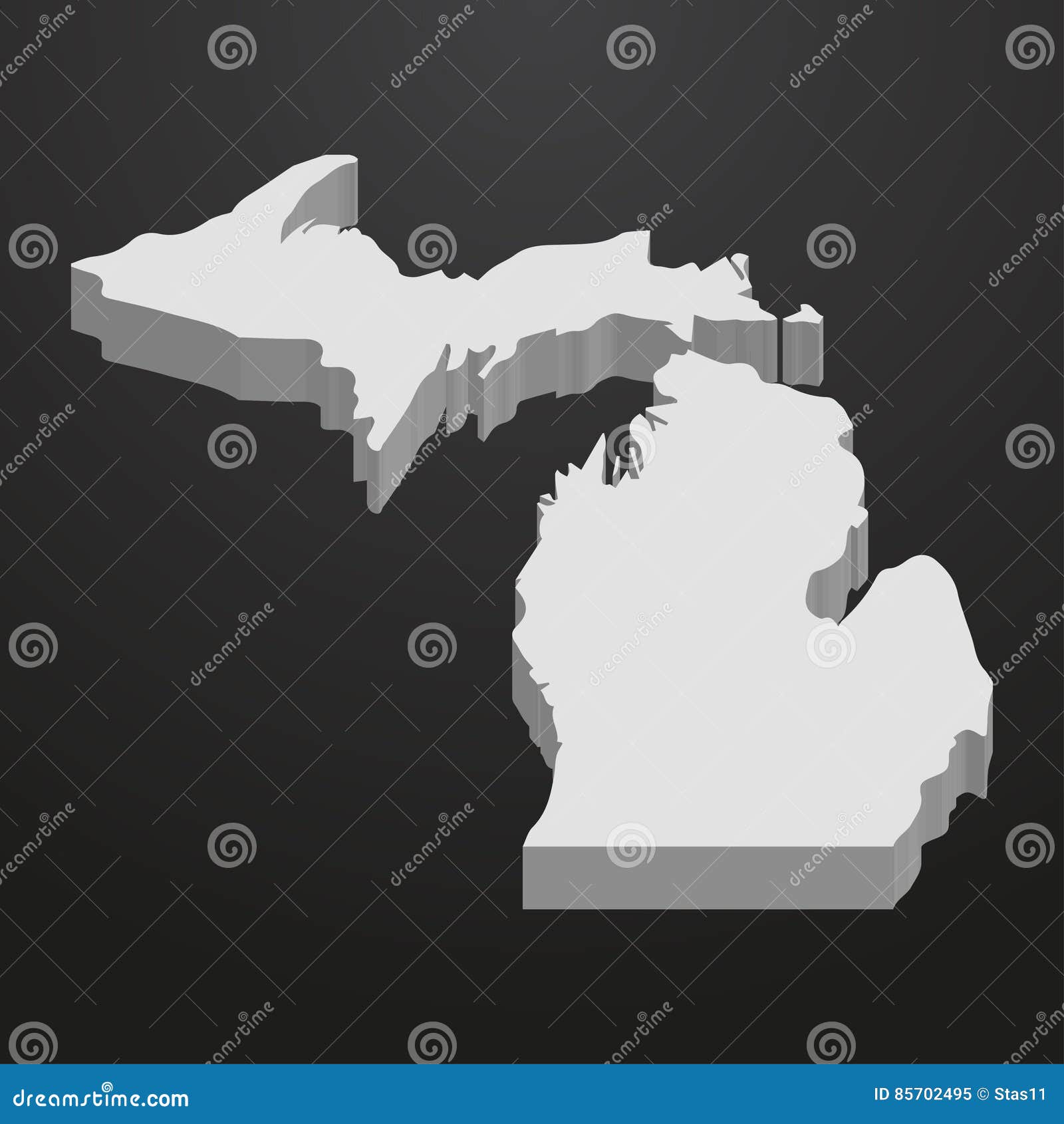 Michigan US State Stencil Map. Laser Cutting Template On Transparent ...