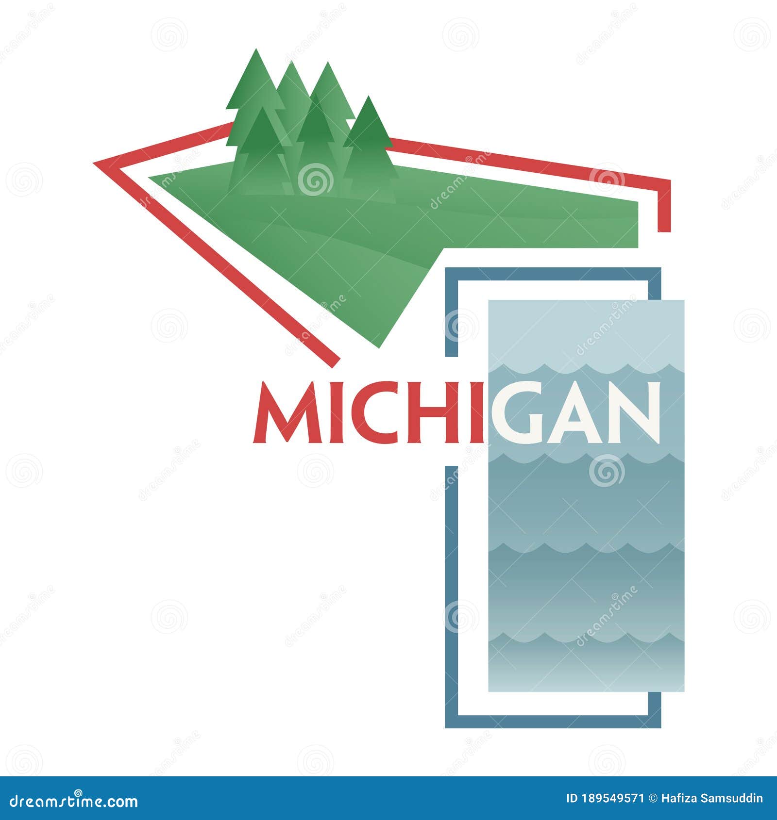 Michigan State Map. Vector Illustration Decorative Design Stock Vector ...