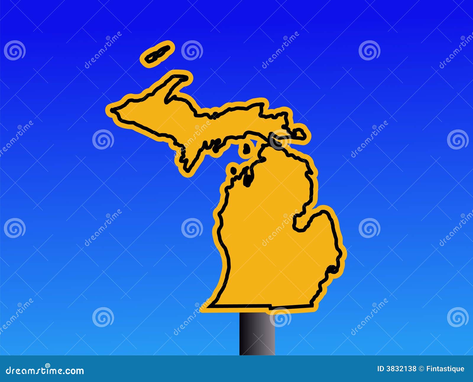 Michigan Warning Sign Vector Illustration | CartoonDealer.com #3832138
