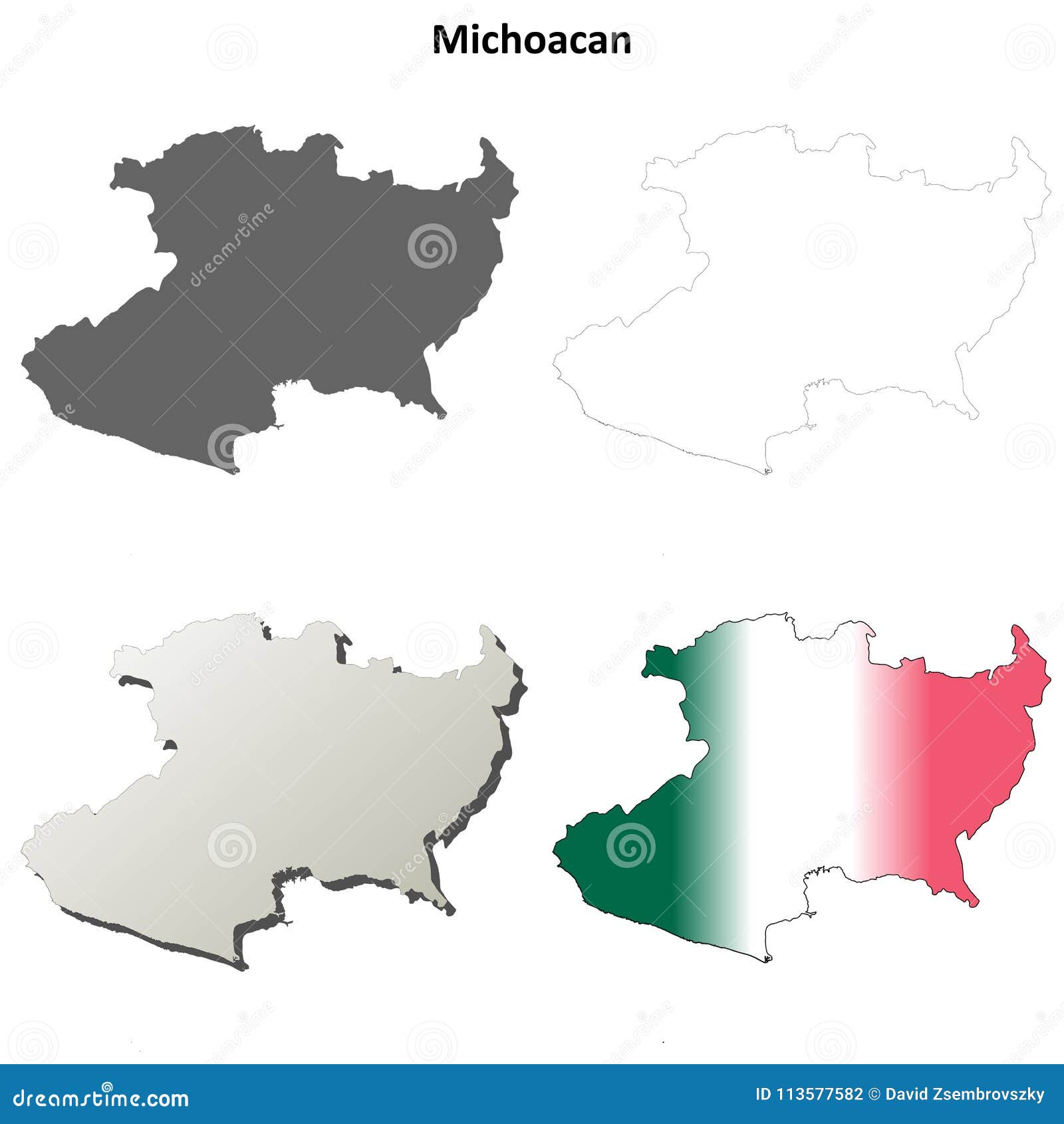 Michoacan Map Silhouette Vector Illustration. | CartoonDealer.com ...