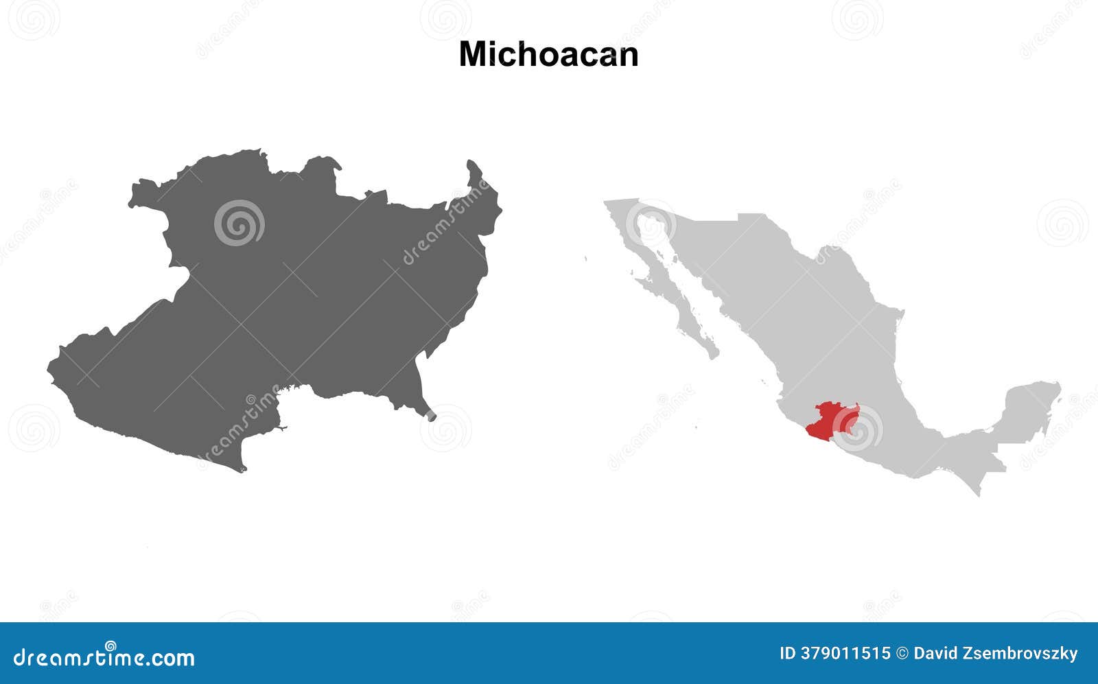 Michoacan Blank Outline Map Set Vector Illustration | CartoonDealer.com ...