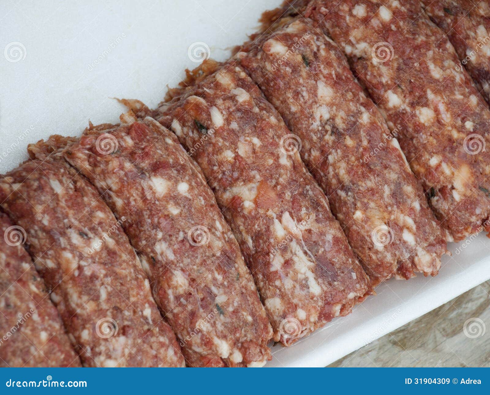 Raw Mititei on a Plastic Plate Stock Image - Image of traditional ...