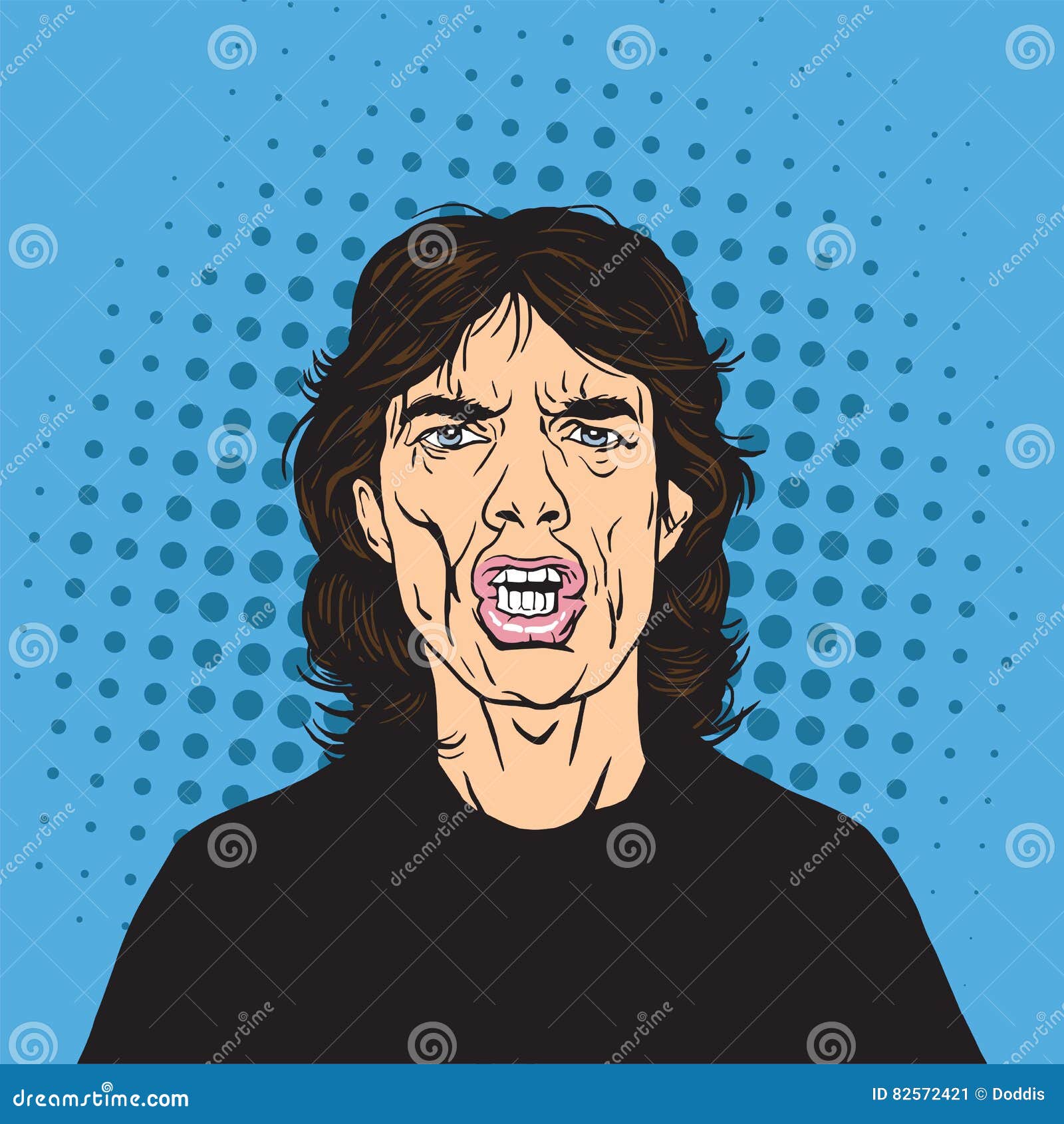 Mick Jagger Pop Art Portrait-Vector Redactionele Foto - Illustration of ...