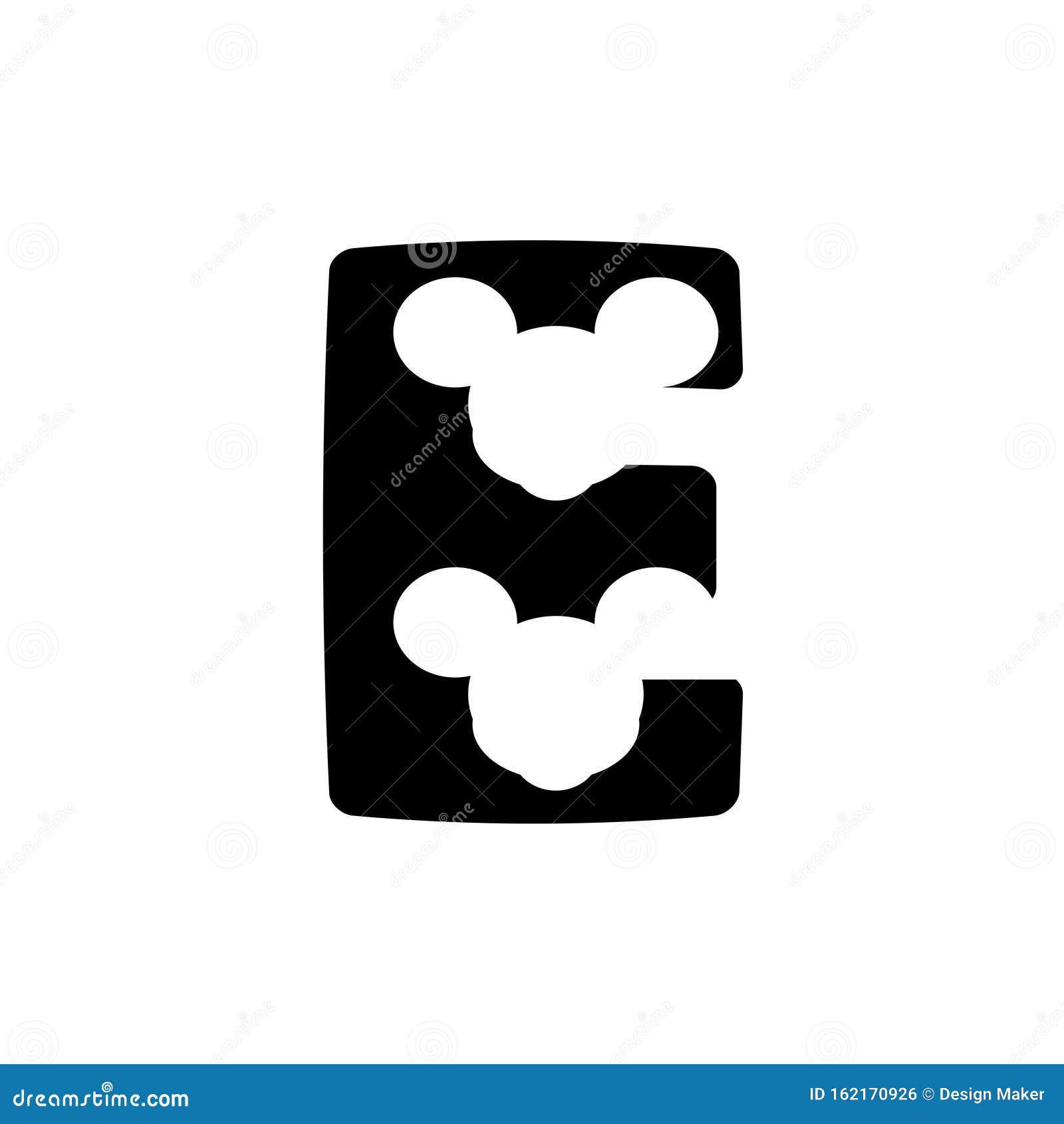 Mickey Alphabet E Clipart Illustration Vector Icon | CartoonDealer.com ...