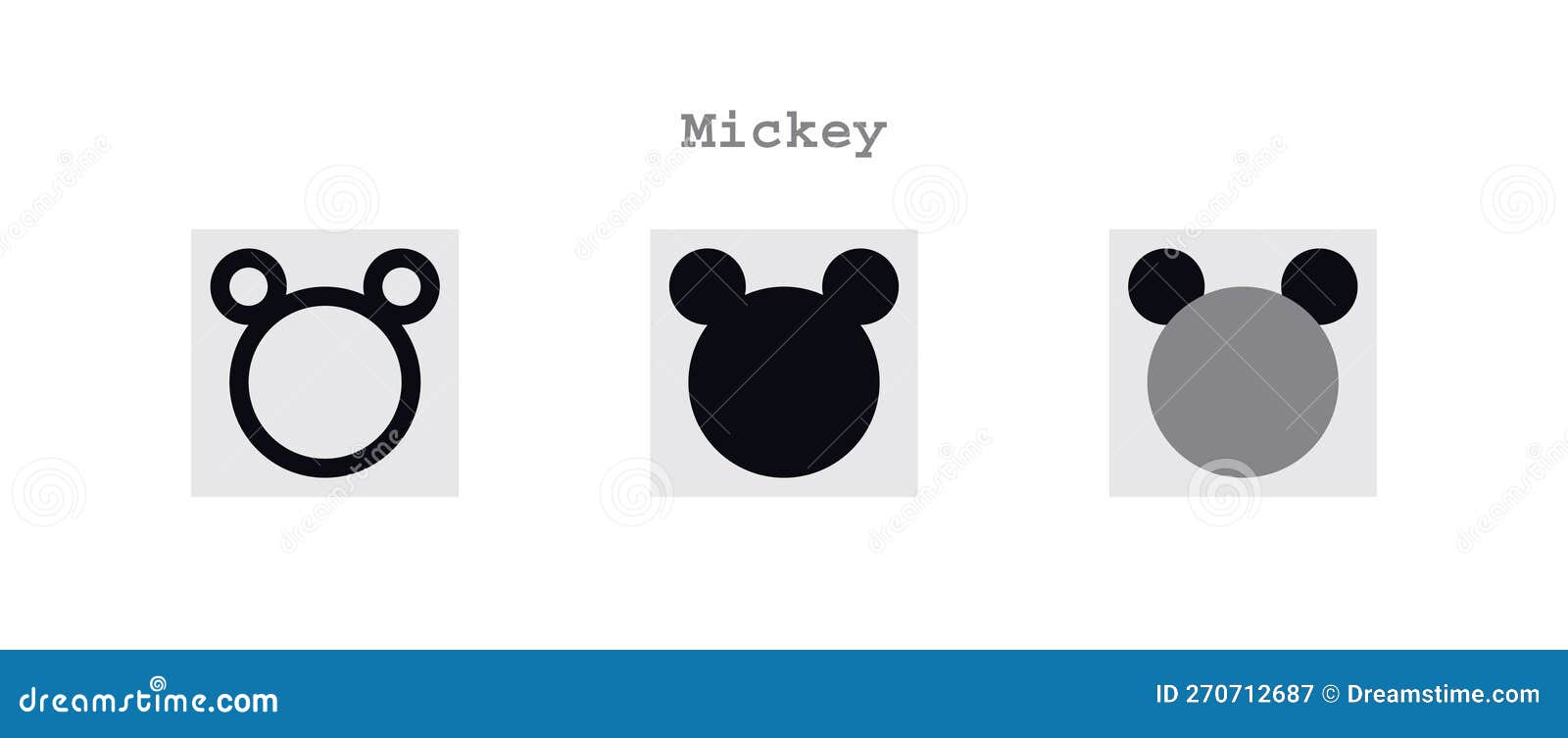 Mickey icons set stock vector. Illustration of mascot - 270712687