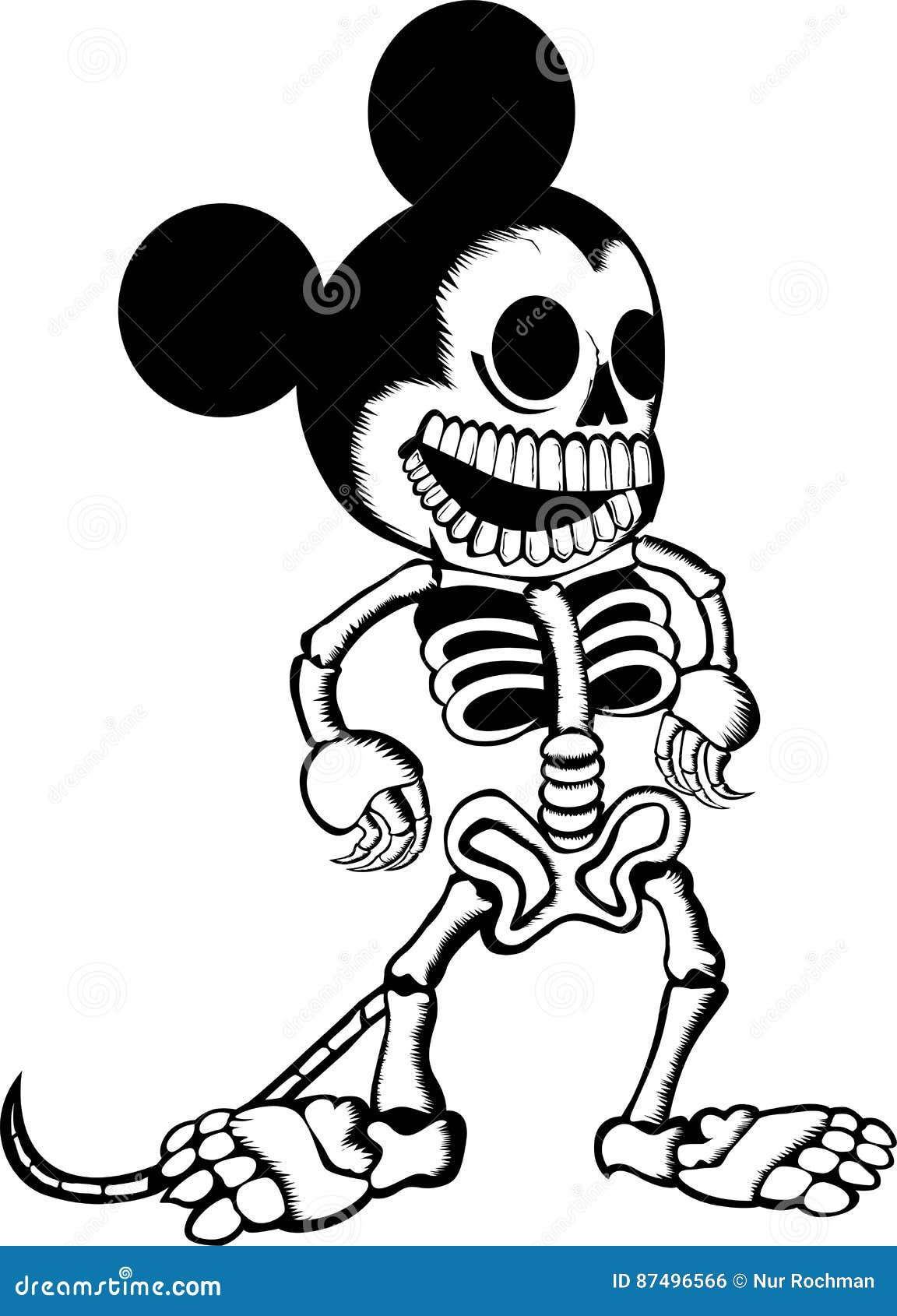 Mickey Mouse Skeleton foto editorial. Ilustração de crânio - 87496566