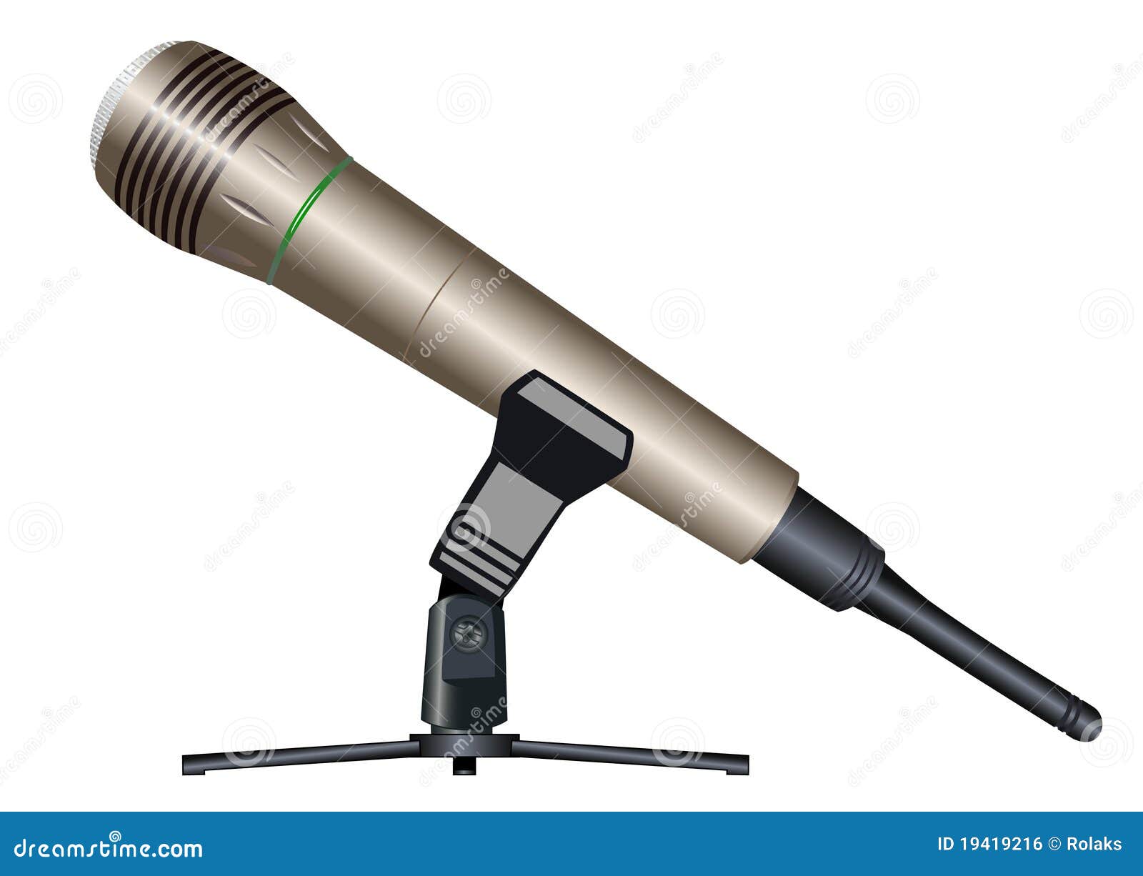 Micrófono Sin Hilos En Una Ayuda Ilustración del Vector - Ilustración ...