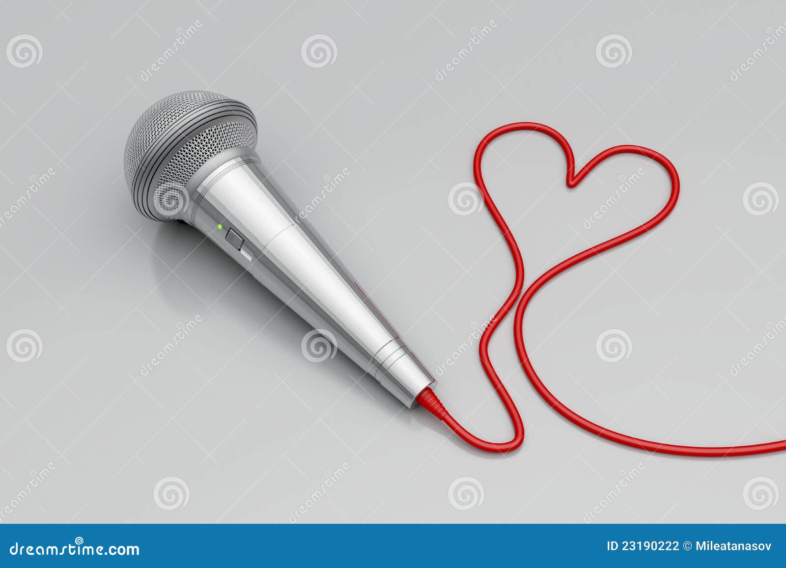 Micrófono y corazón rojo stock de ilustración. Ilustración de alambre ...