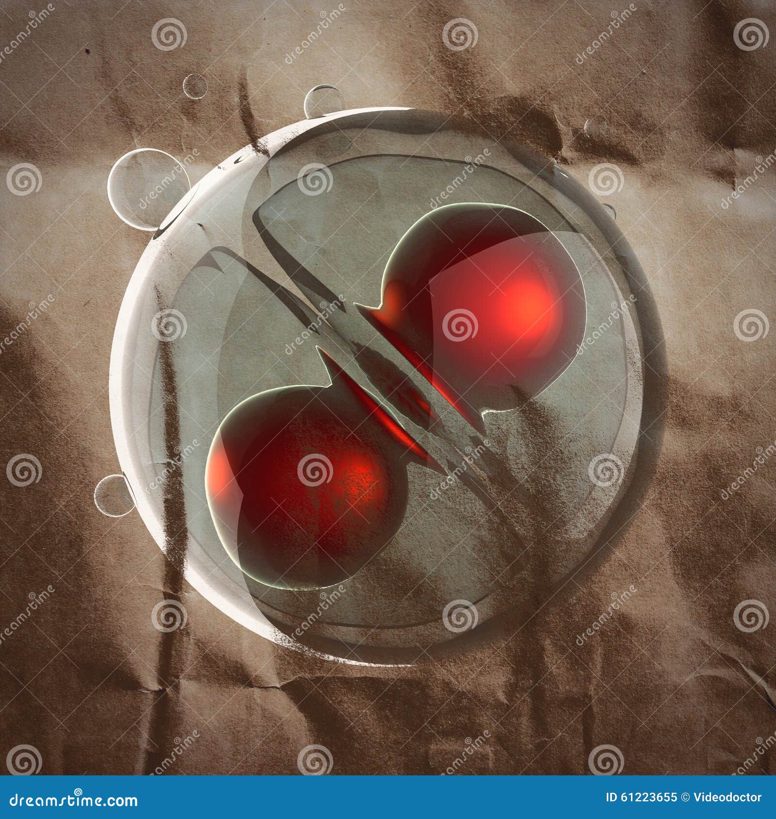 A Micro Cell Division Process Painted on Paper Stock Illustration ...