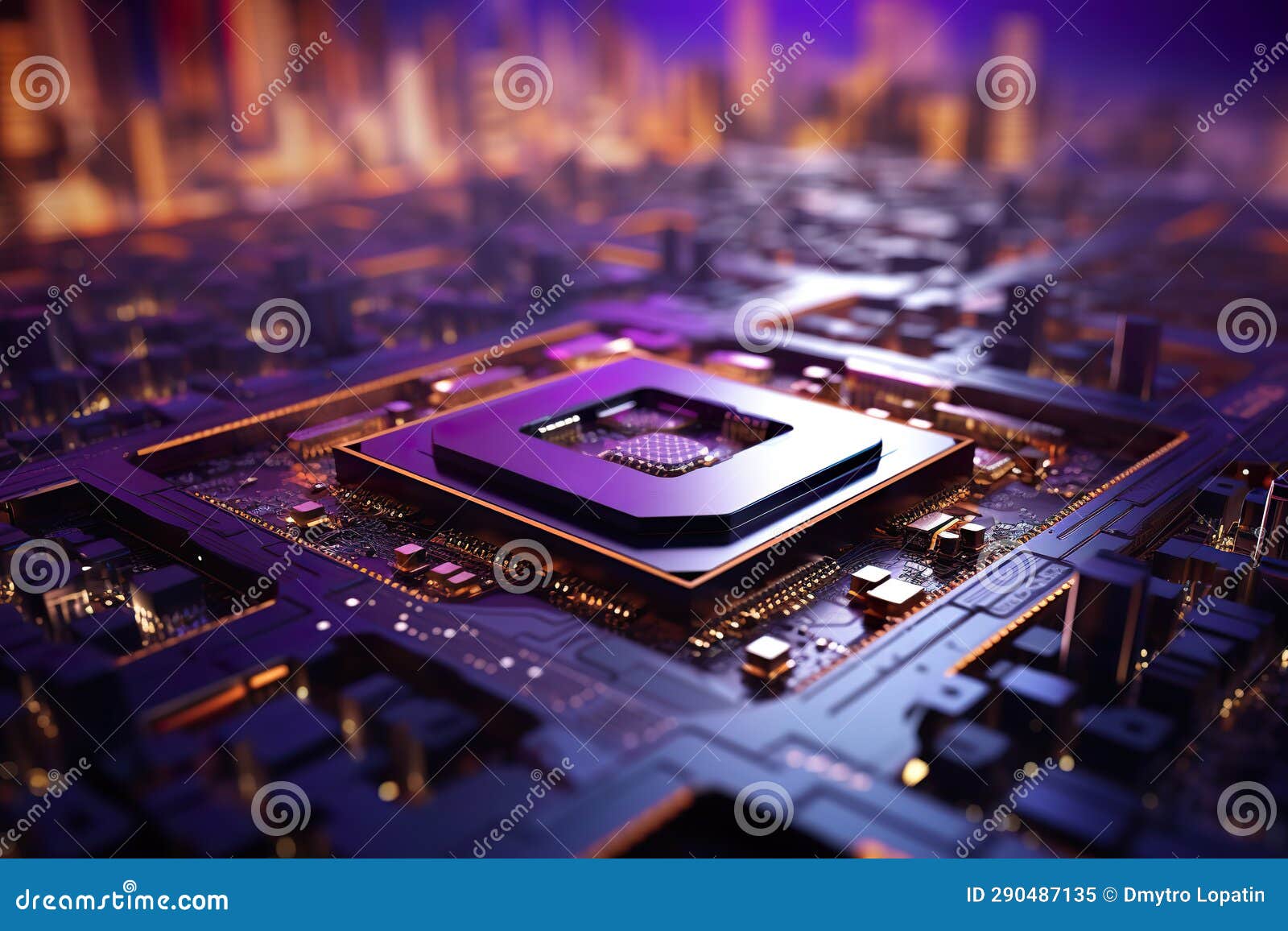 Micro Chip or Central Processing Unit Cpu on Motherboard, Creative ...