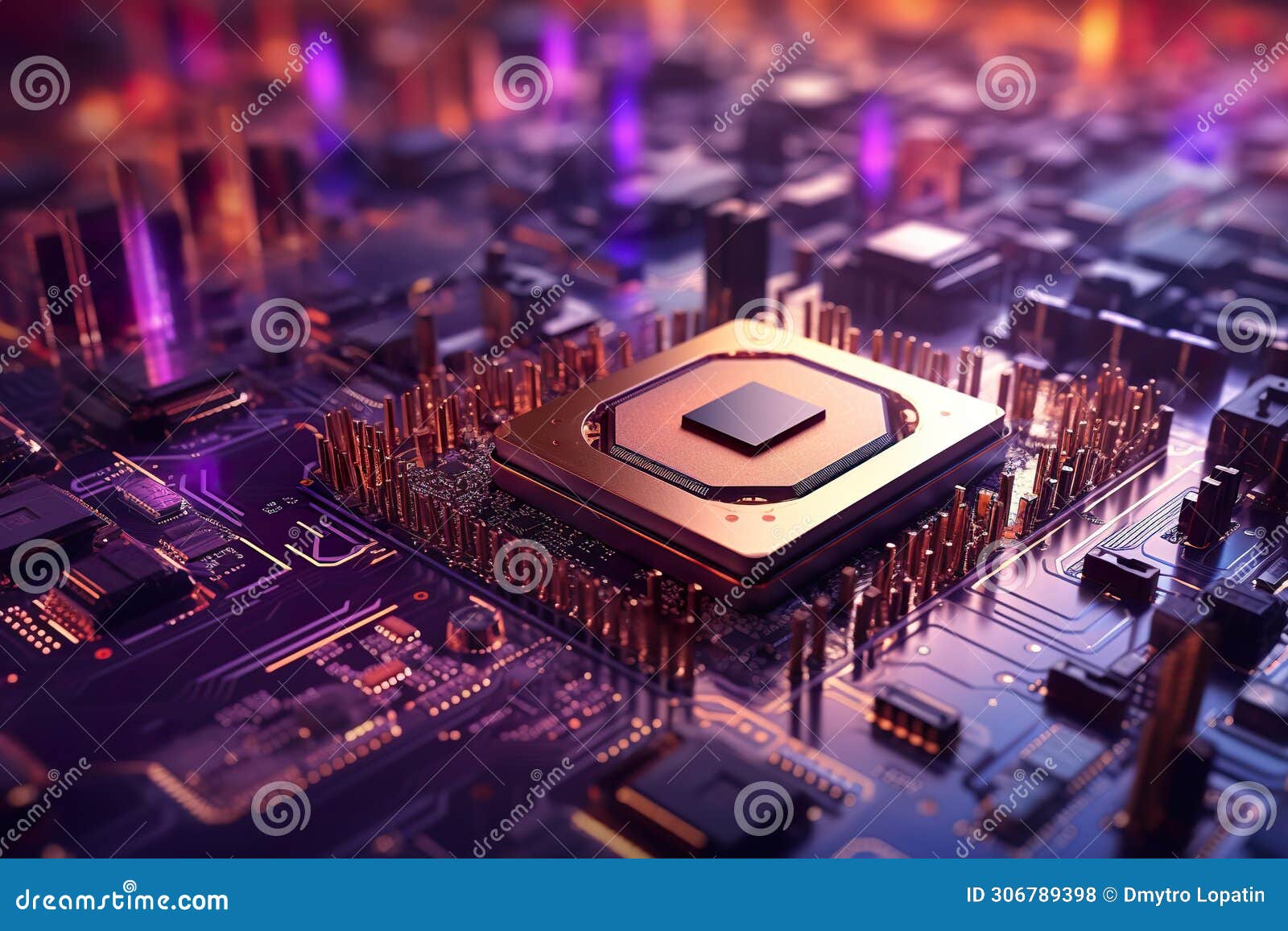 Micro Chip or Central Processing Unit Cpu on Motherboard, Creative ...
