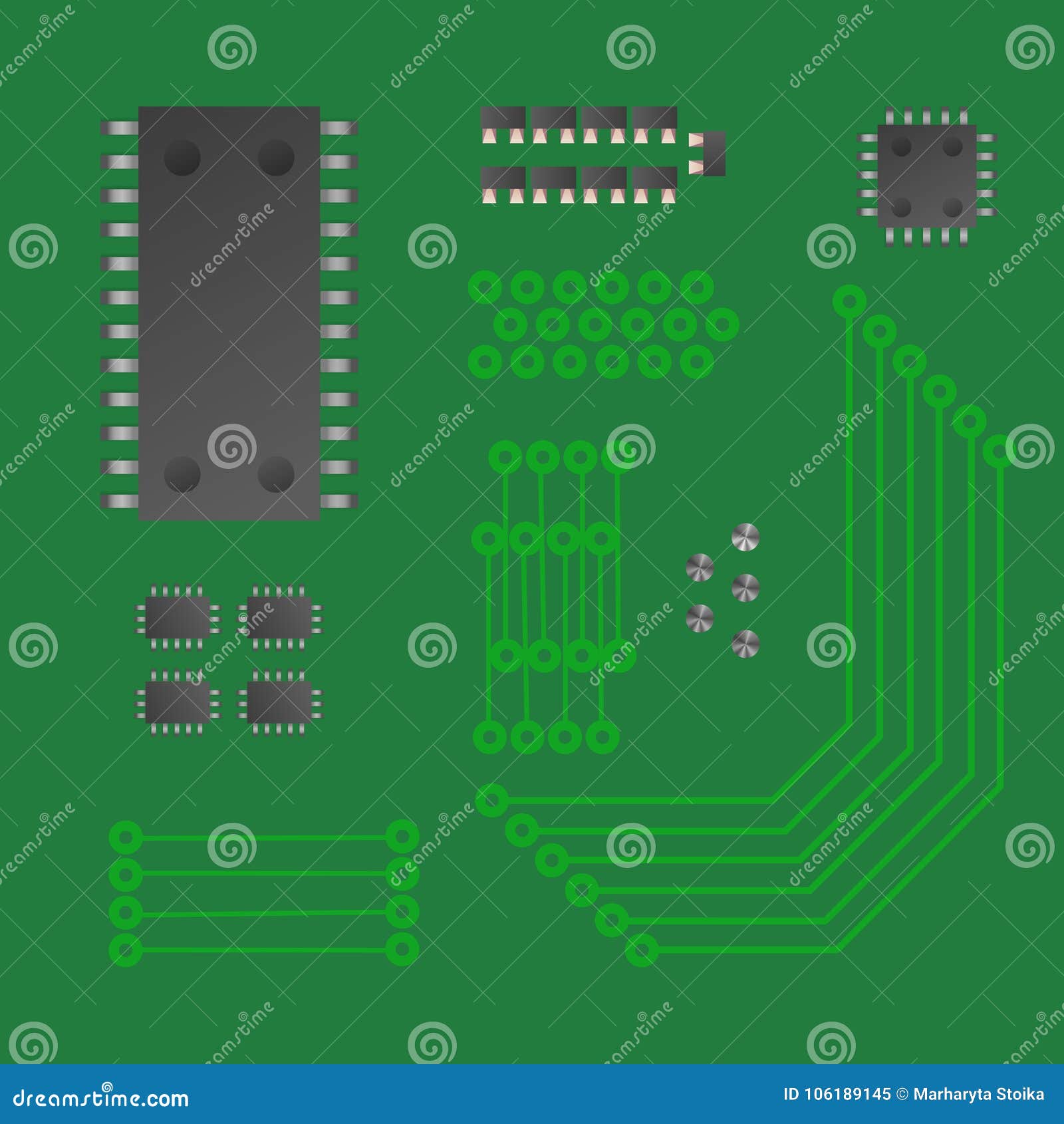 Micro Chip Collection. Chipset Stock Vector - Illustration of ...